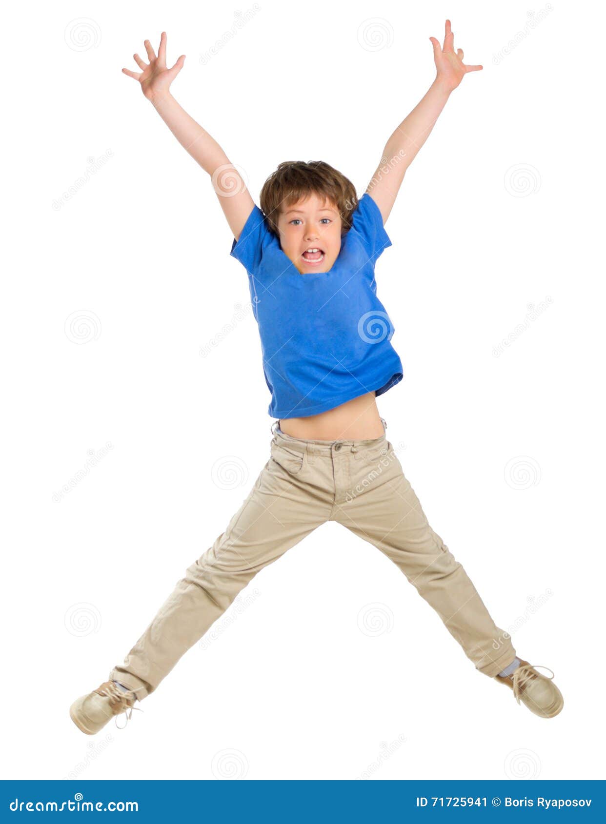 Little Jumping Boy Isolated Stock Image - Image of positive, dancer ...