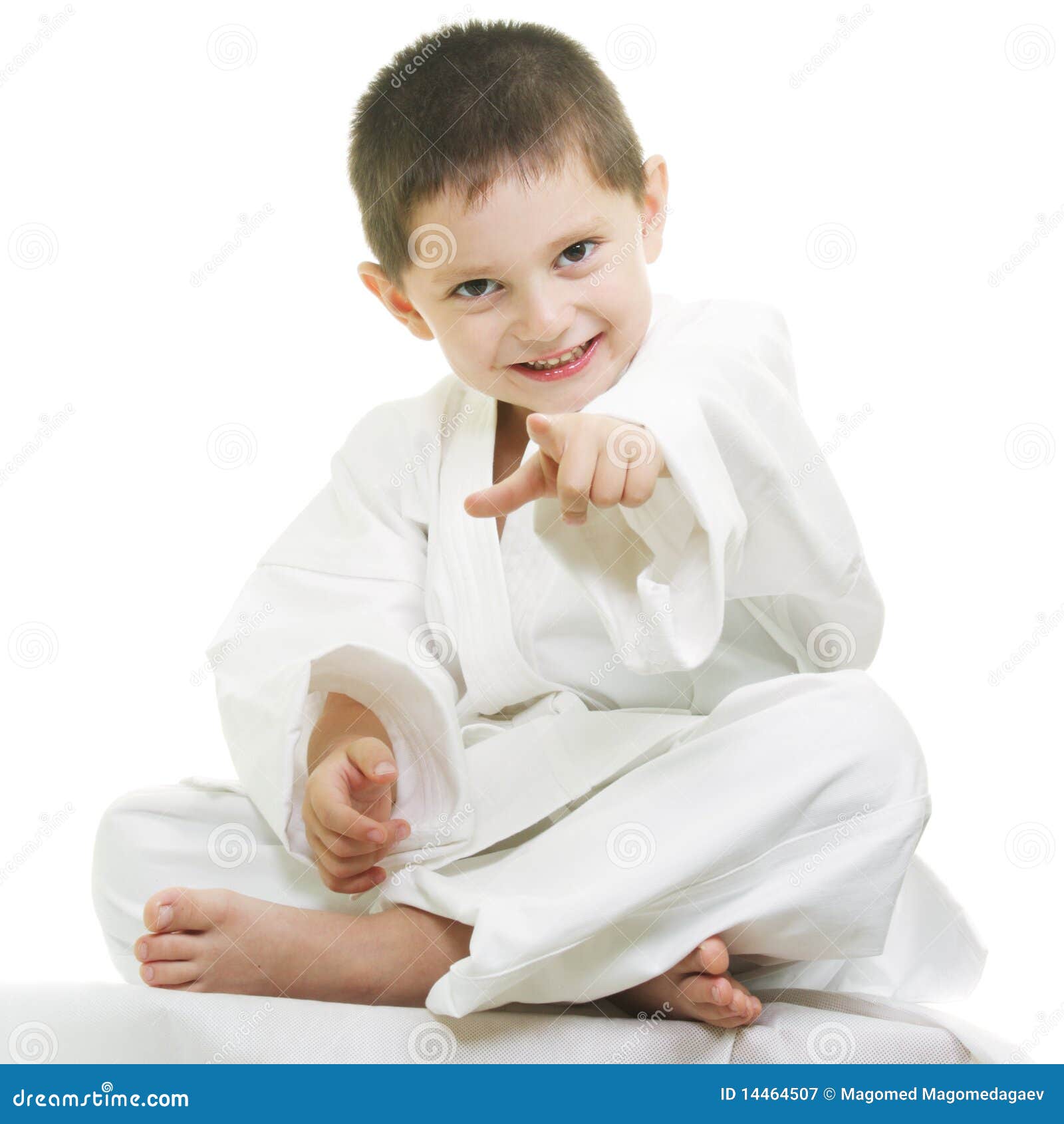 Little Karate Kid Pointing Forward Stock Image - Image of little ...