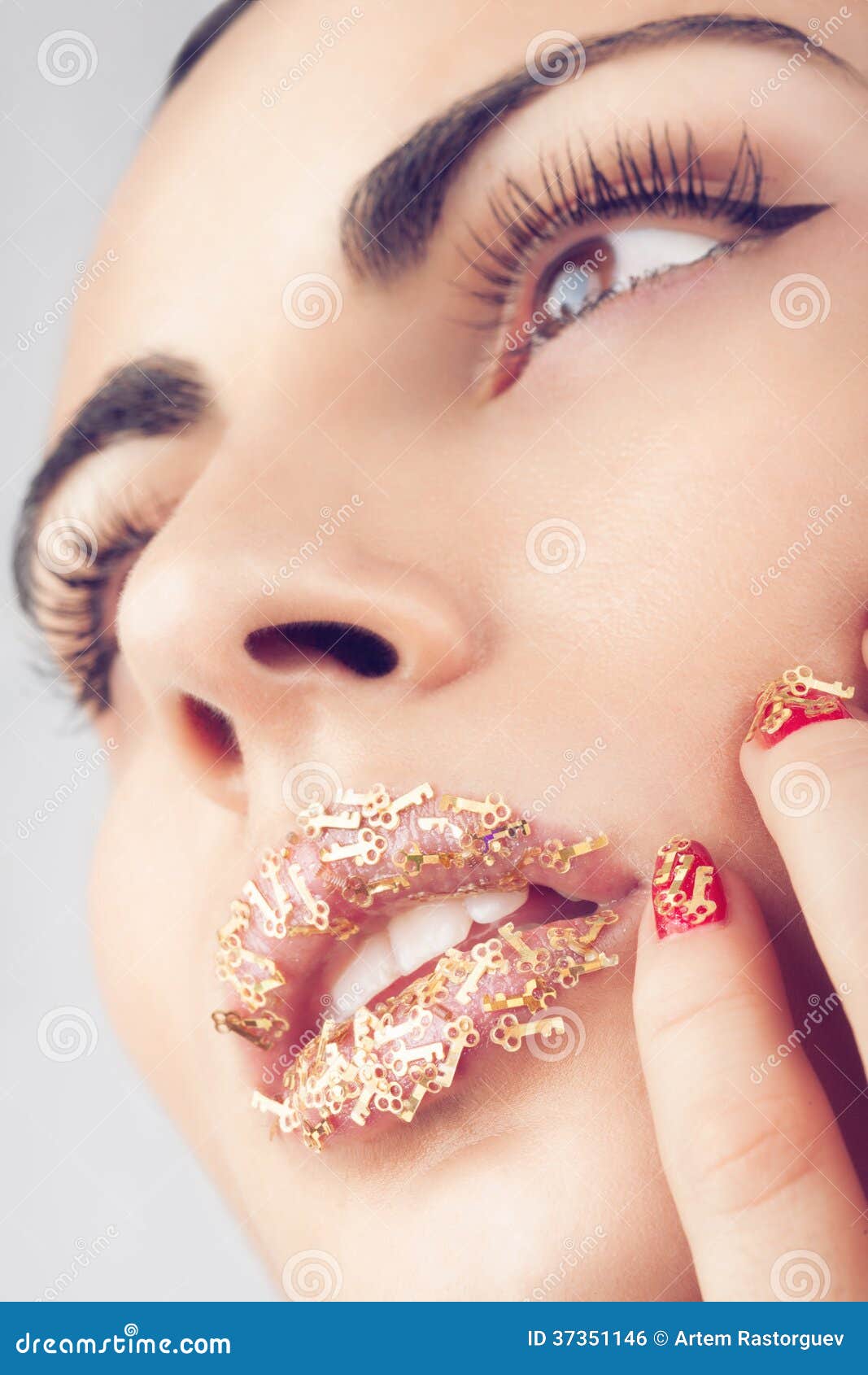 Little keys makeup stock photo. Image of beautiful, girl - 37351146