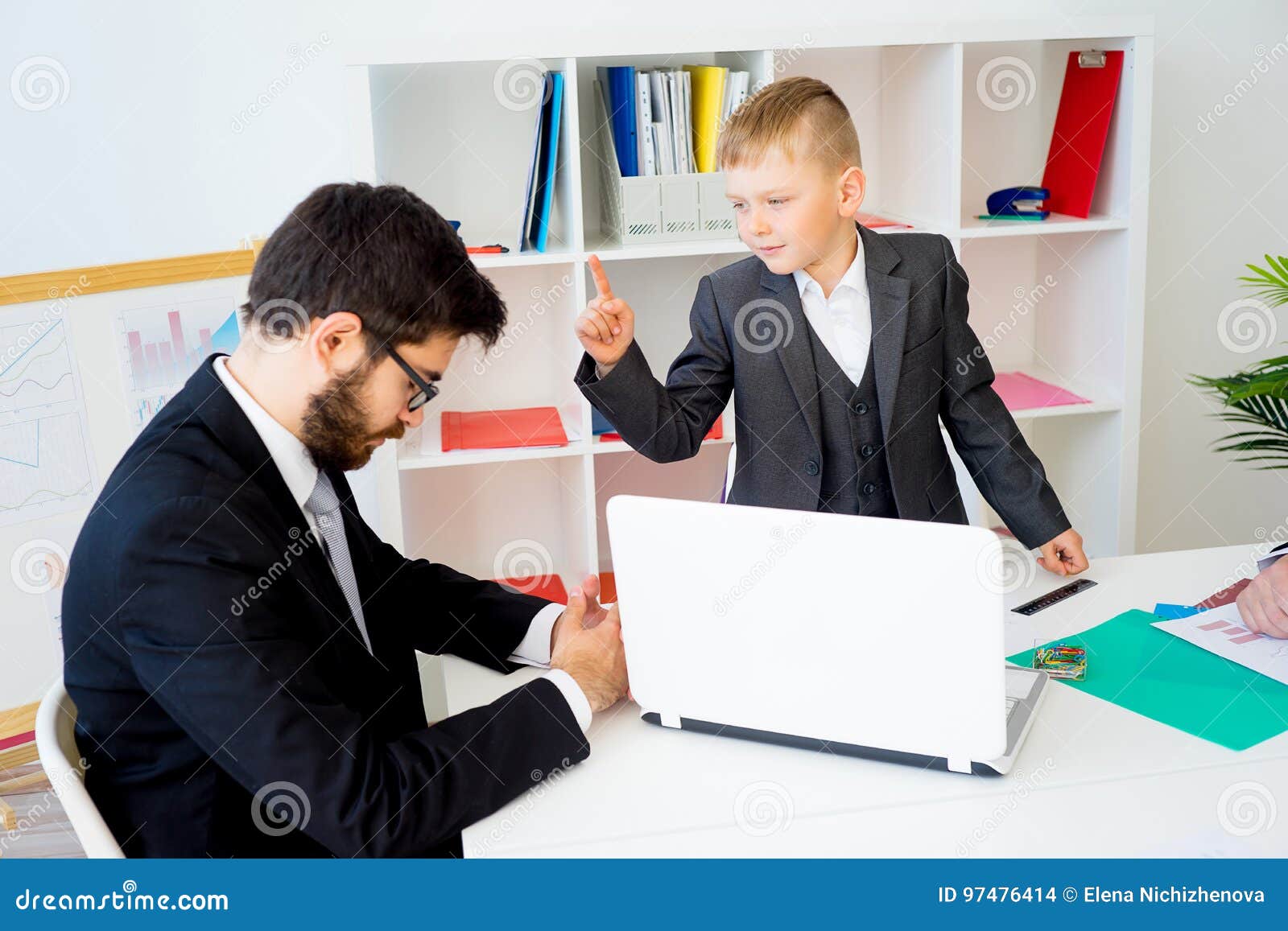 Little kid is the boss stock photo. Image of work, office - 97476414