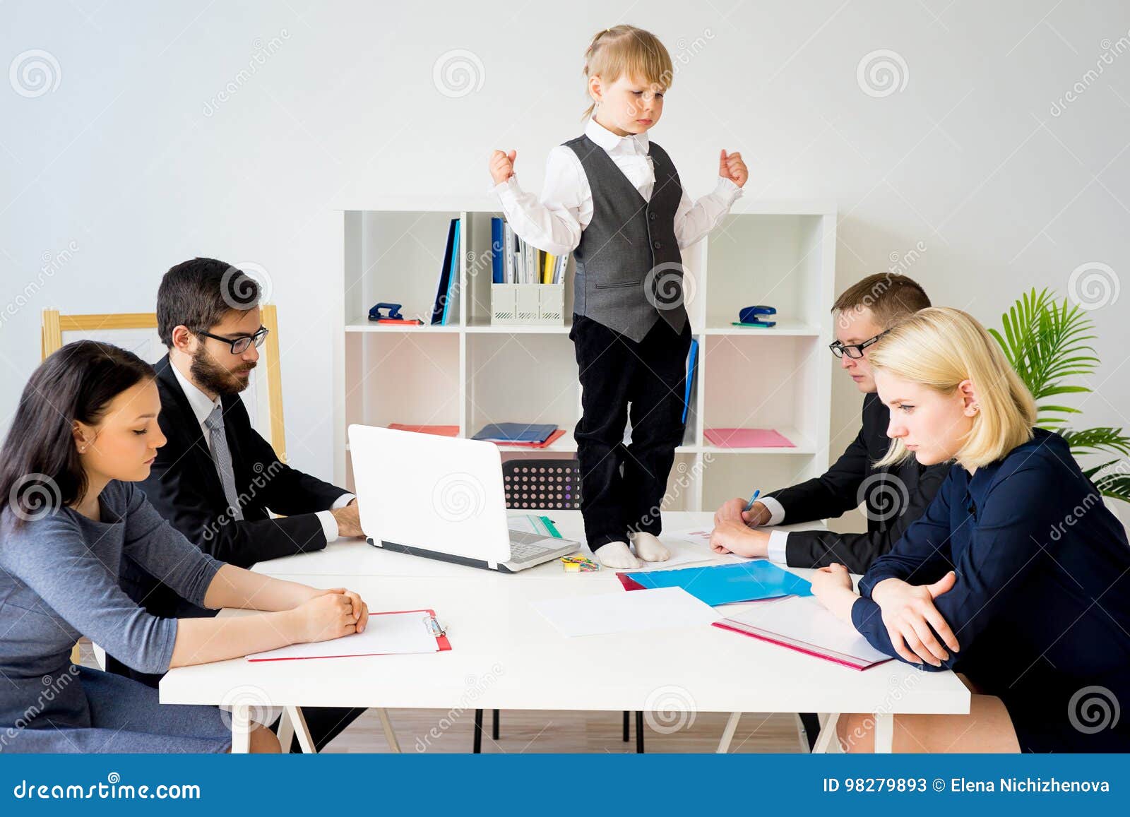 Little kid is the boss stock image. Image of business - 98279893