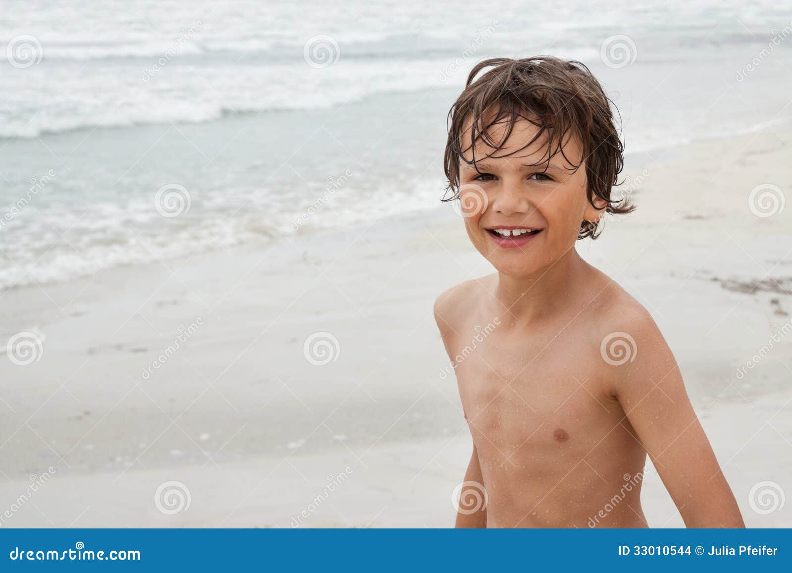 Little Kid Boy Child on the Beach in Summer Stock Photo - Image of ...