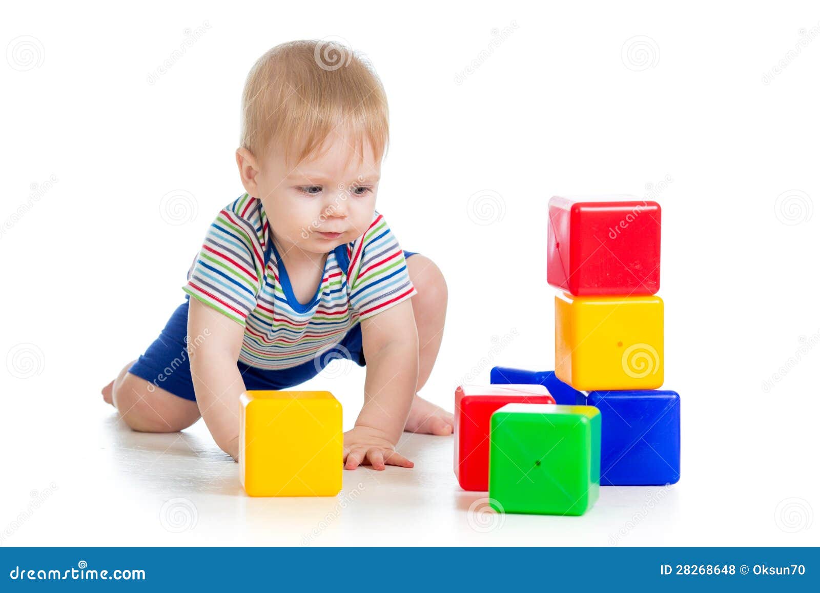 Little Kid with Building Blocks Stock Photo - Image of interest, little ...