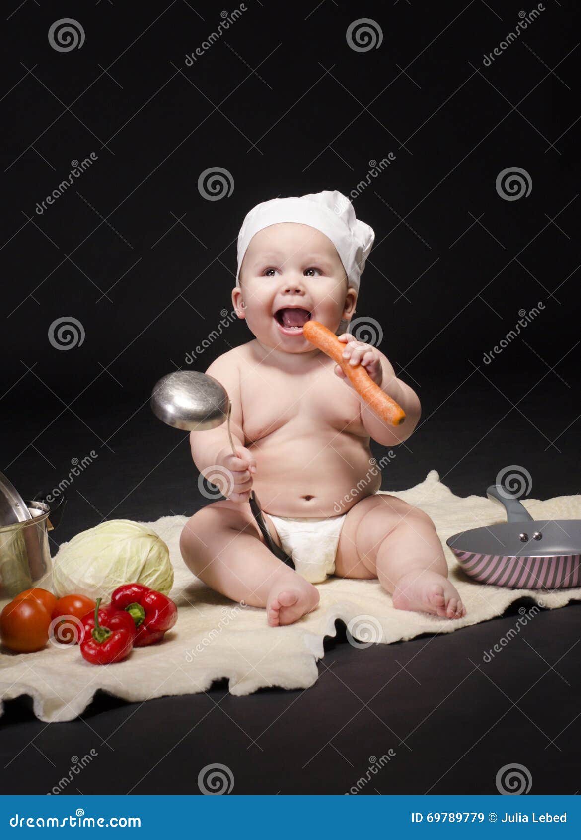 Little kid chef stock image. Image of carrots, eating - 69789779