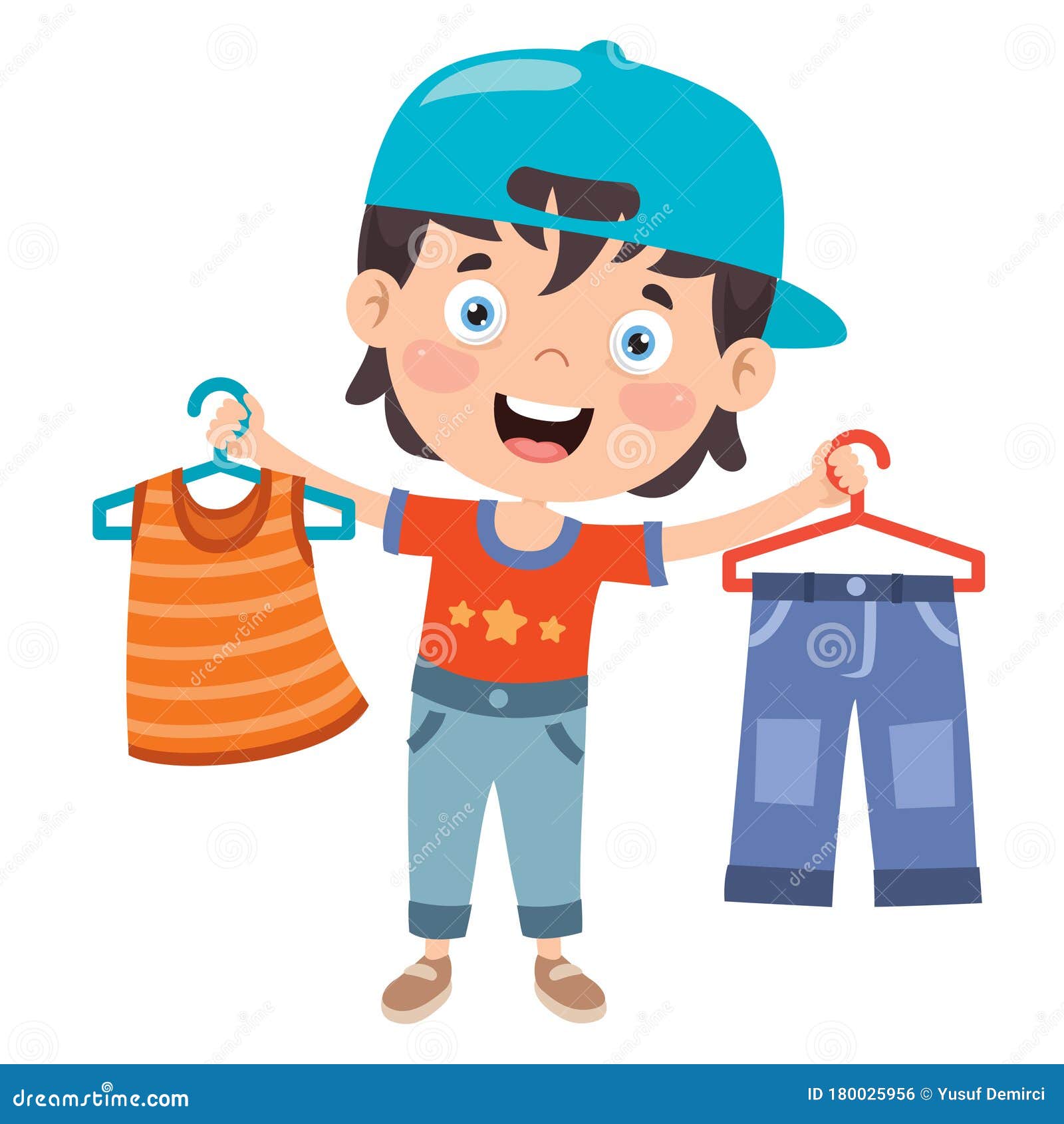 Little Kid and Colorful Clothes Stock Vector - Illustration of pyjamas ...