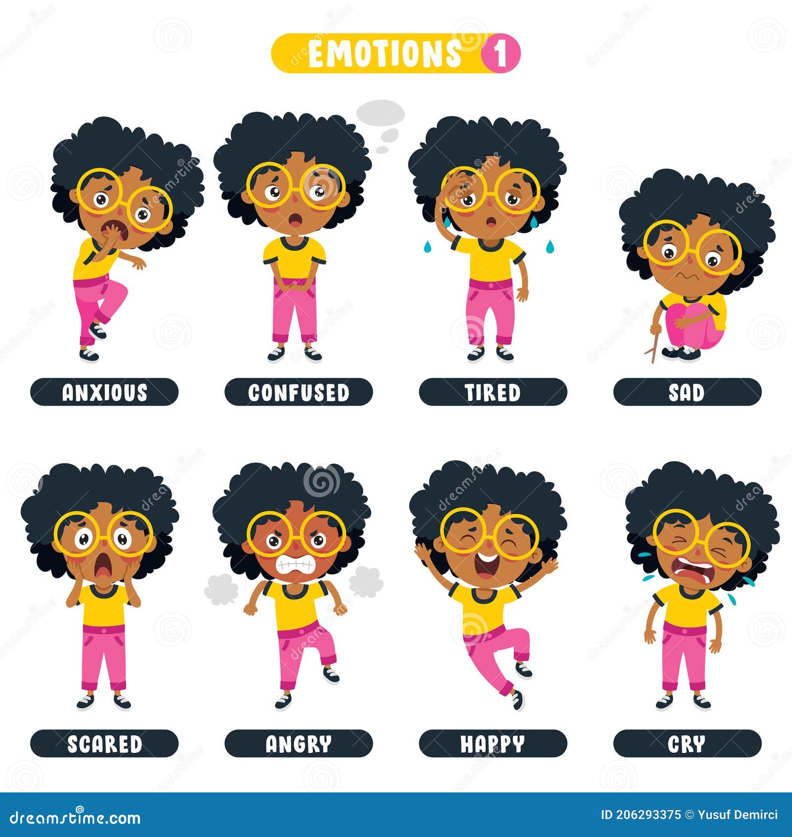 Different Emotions For Comics On The Old Background Royalty-Free Stock ...