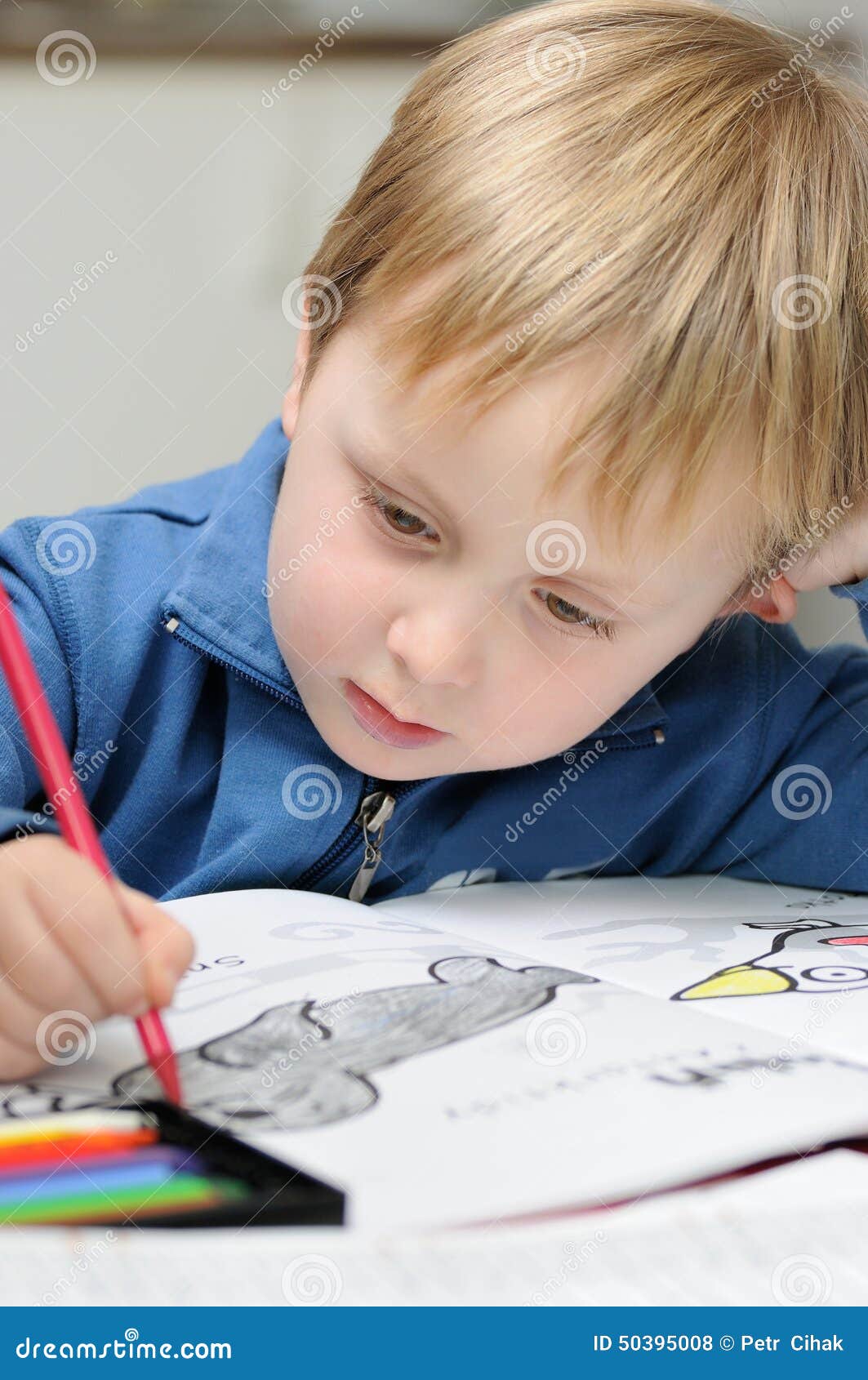 Little kid drawing stock photo. Image of color, portrait - 50395008
