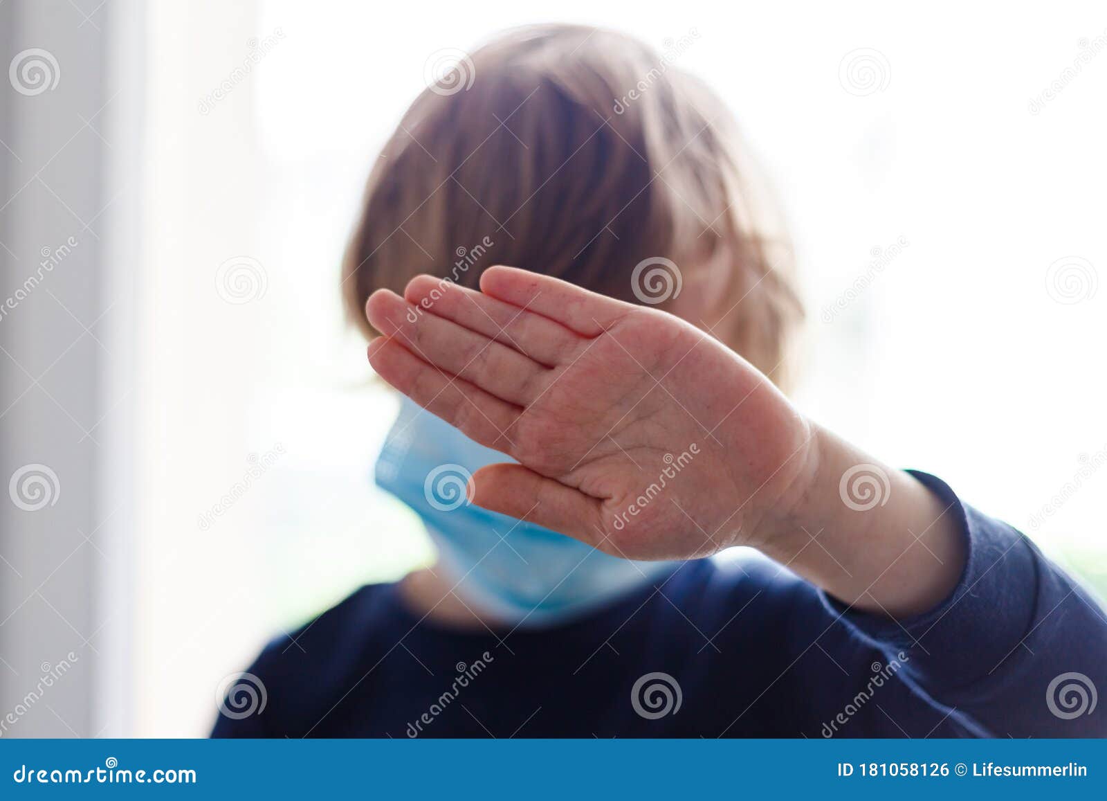 Little Kid with Face Mask during Lockdown Stock Photo - Image of virus ...