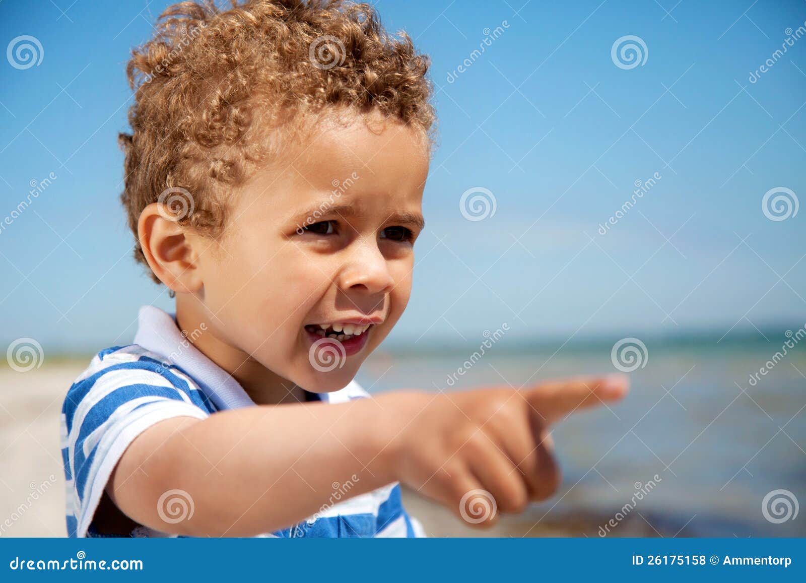 Little Kid Pointing at Something Interesting Stock Photo - Image of ...