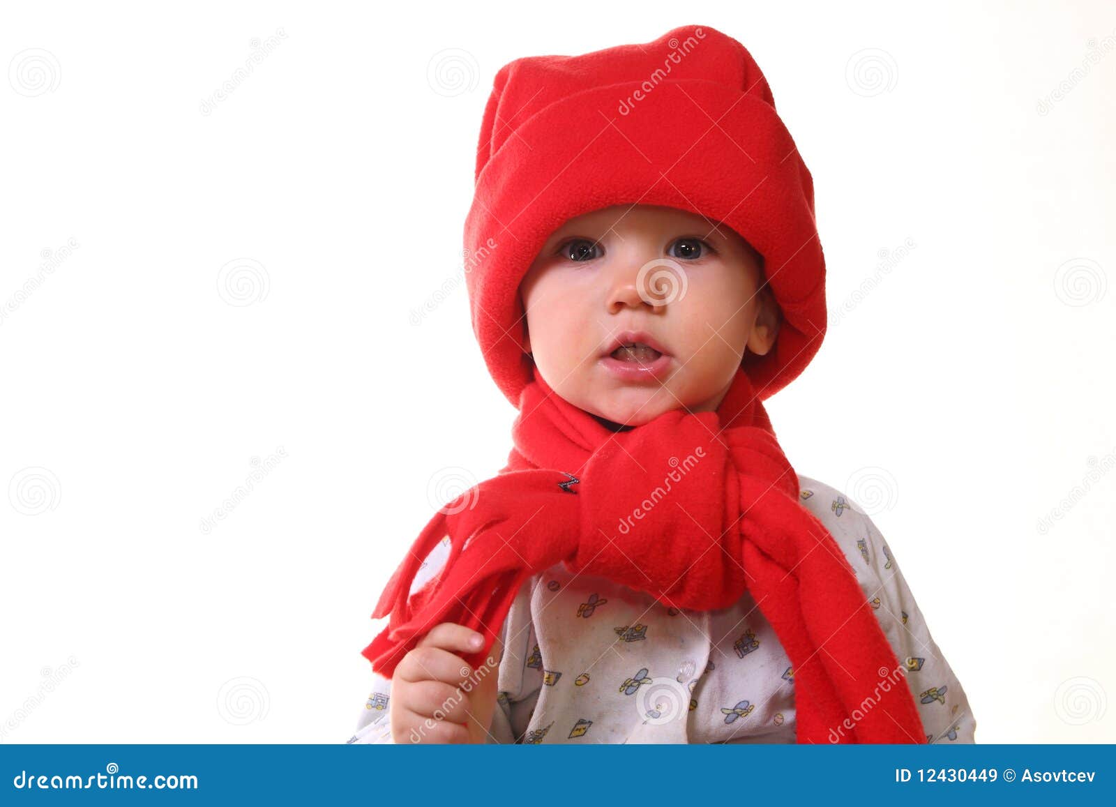 Little kid in the red hat, stock image. Image of meaningful - 12430449
