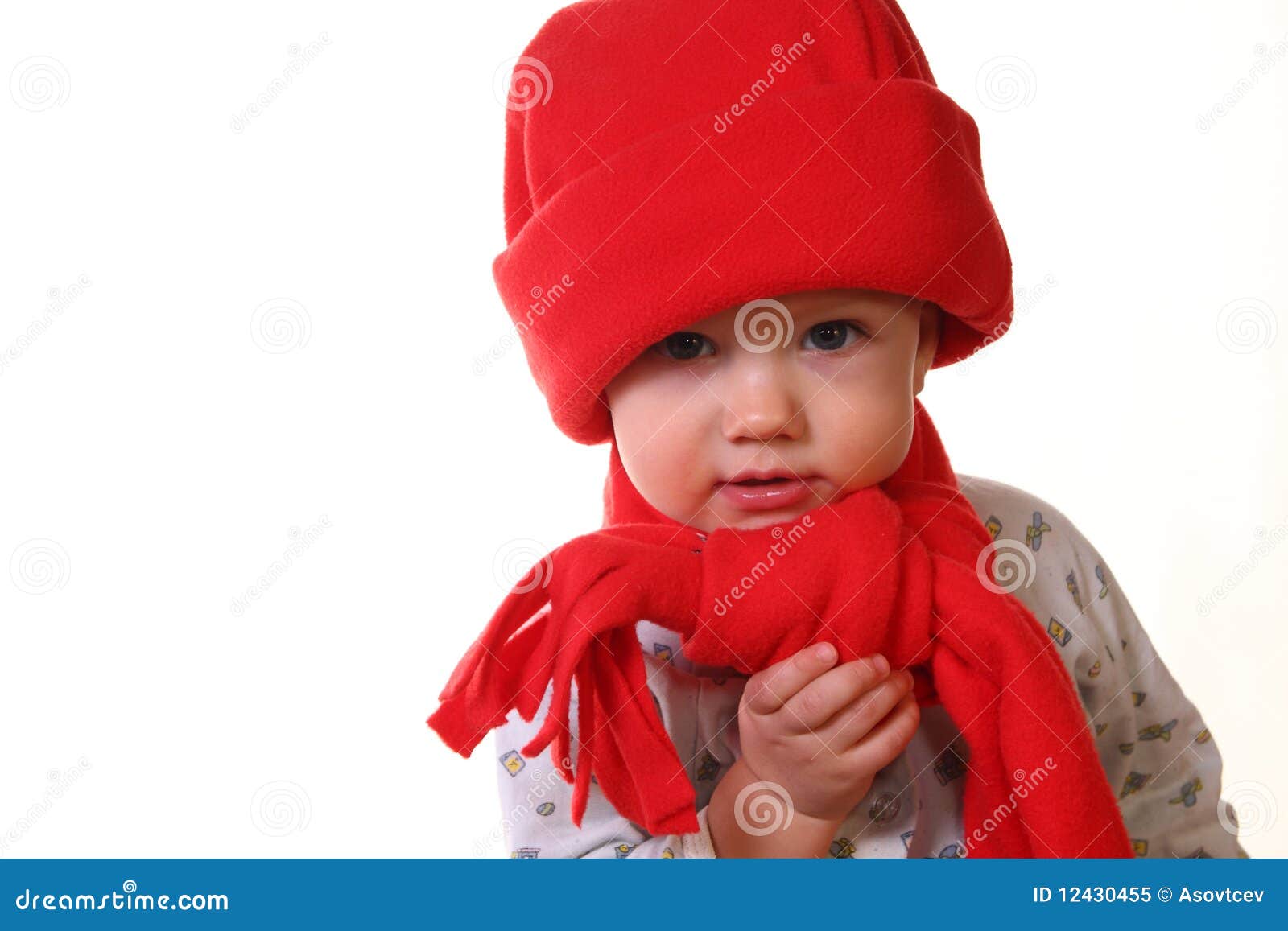 Little kid in the red hat, stock image. Image of simple - 12430455