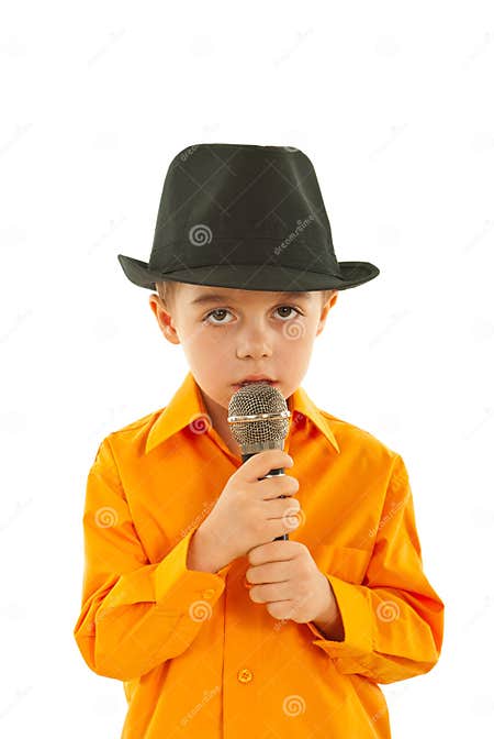 Little kid singing stock photo. Image of headphones, facial - 23422420