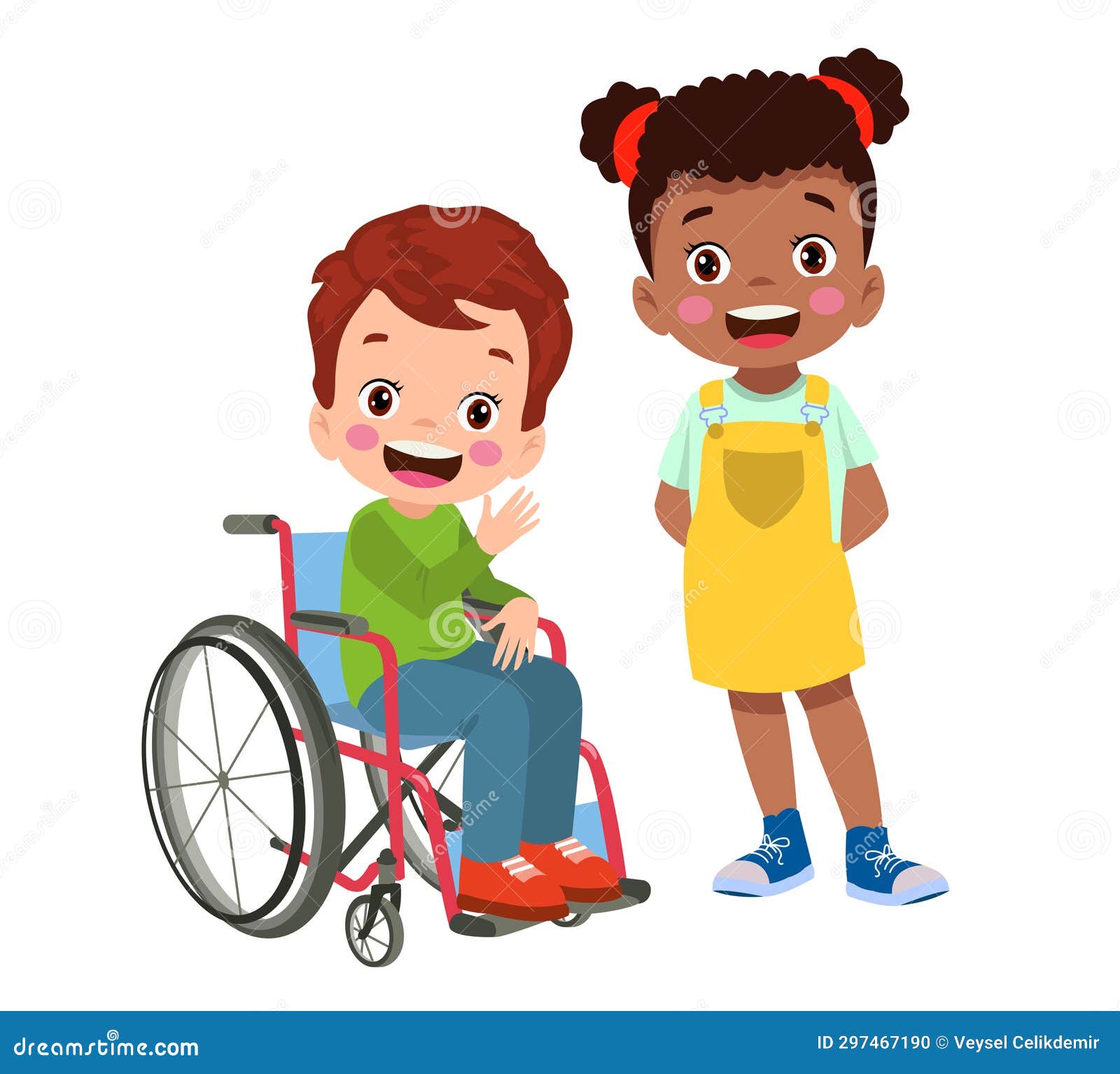 Little Kid Sit on Wheelchair and Feel Happy Stock Illustration ...