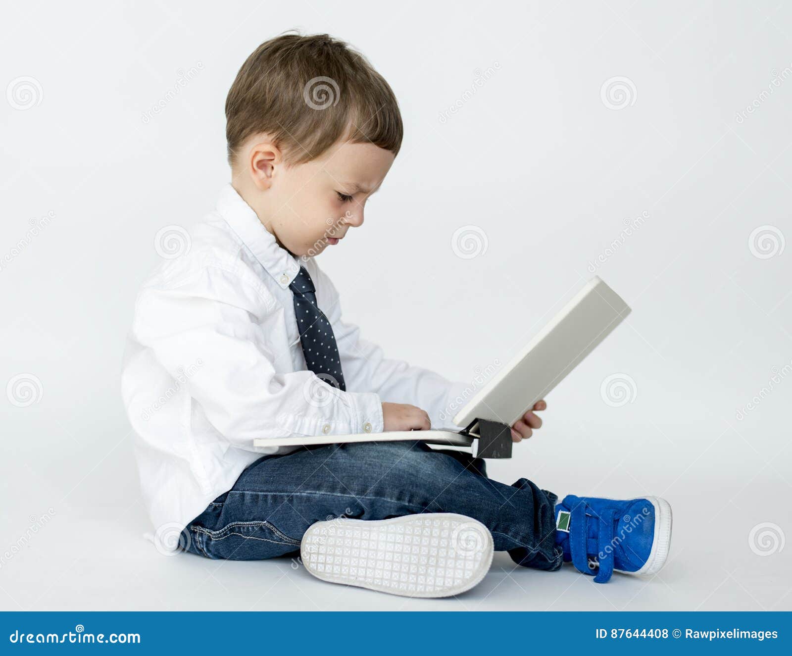 Little Kid Using Laptop Technology Stock Photo - Image of friends ...