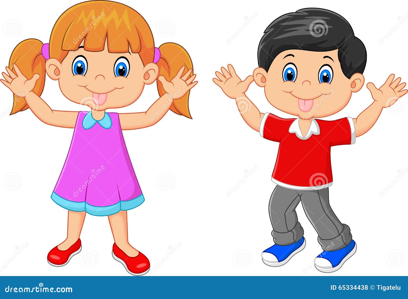 Kid Waving Cartoon Vector | CartoonDealer.com #9407091