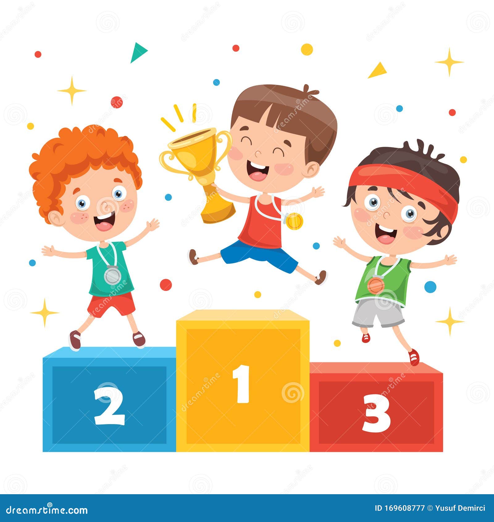 Little Kids Celebrating Championship Win Stock Vector - Illustration of ...