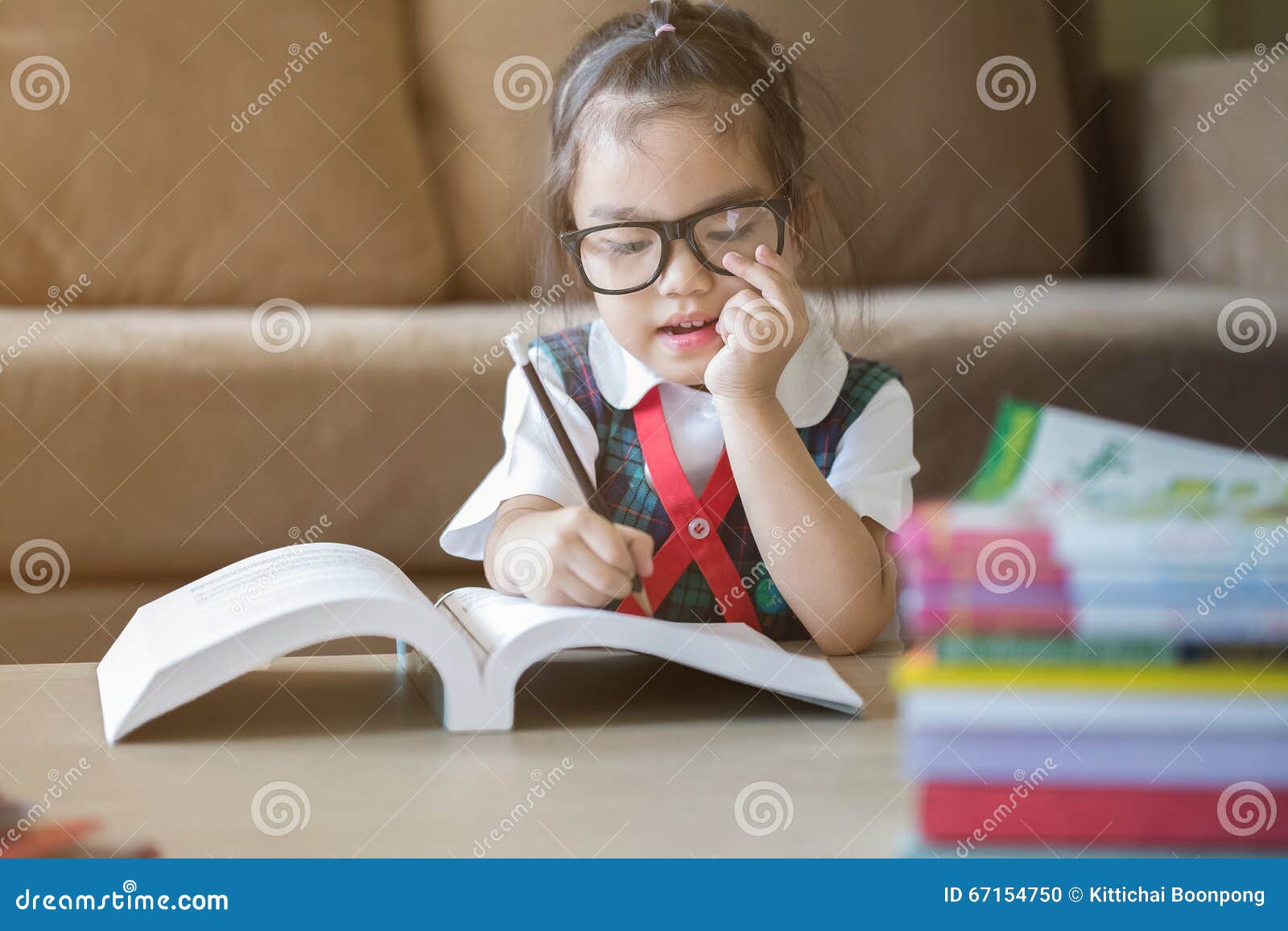 Little Kids Doing His Homework Stock Photo - Image of creativity ...