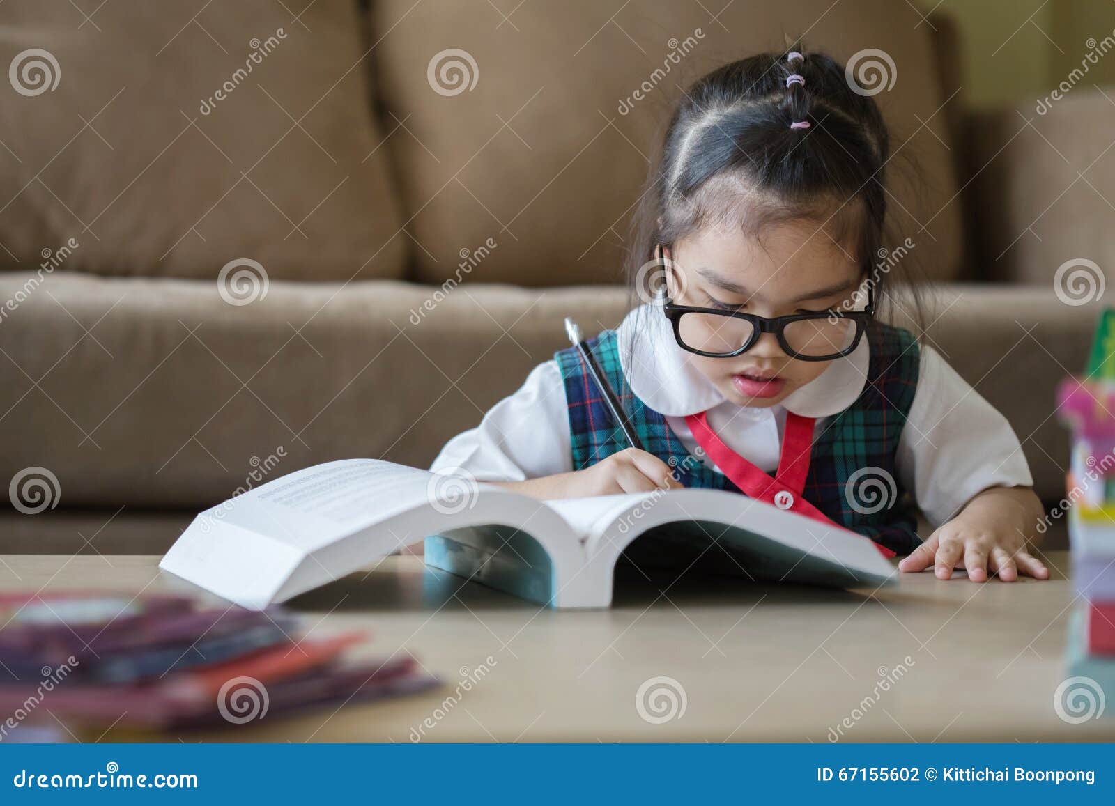 Little Kids Doing His Homework Stock Photo - Image of creative, cute ...