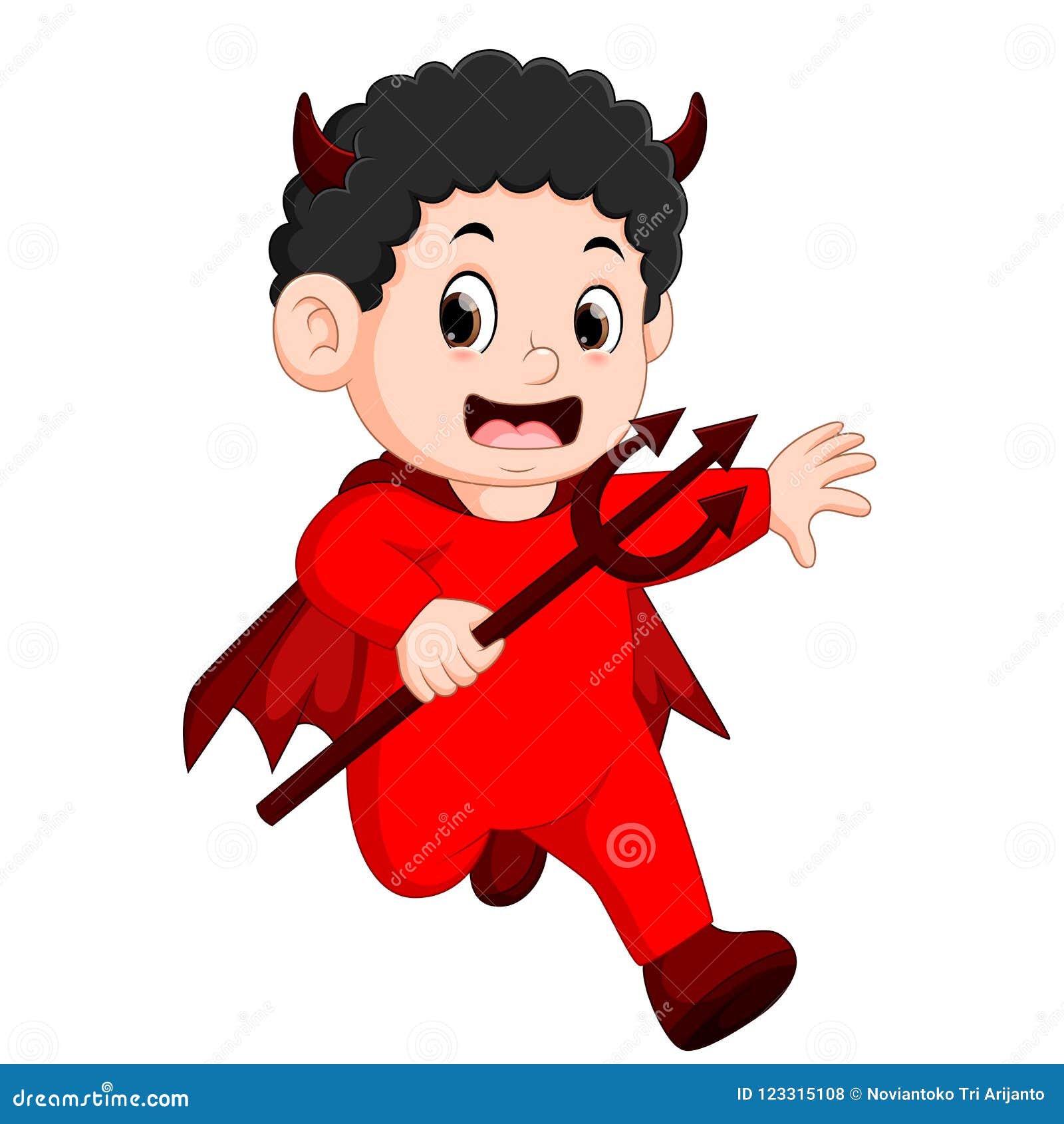 Little Kids in Halloween Red Devil Costume Stock Vector - Illustration ...