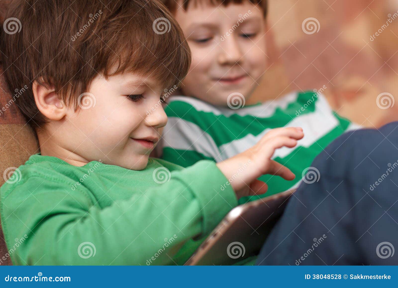 Little Kids Playing on Tablet Stock Photo - Image of surfing, eduction ...