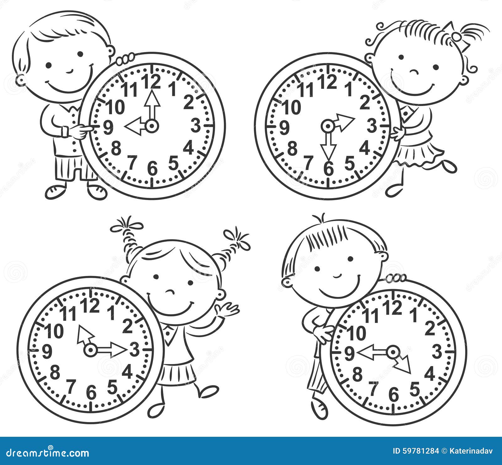 Telling The Time, Draw The Time Cartoon Vector | CartoonDealer.com ... Telling The Time, Draw The Time Cartoon Vector | CartoonDealer.com ...