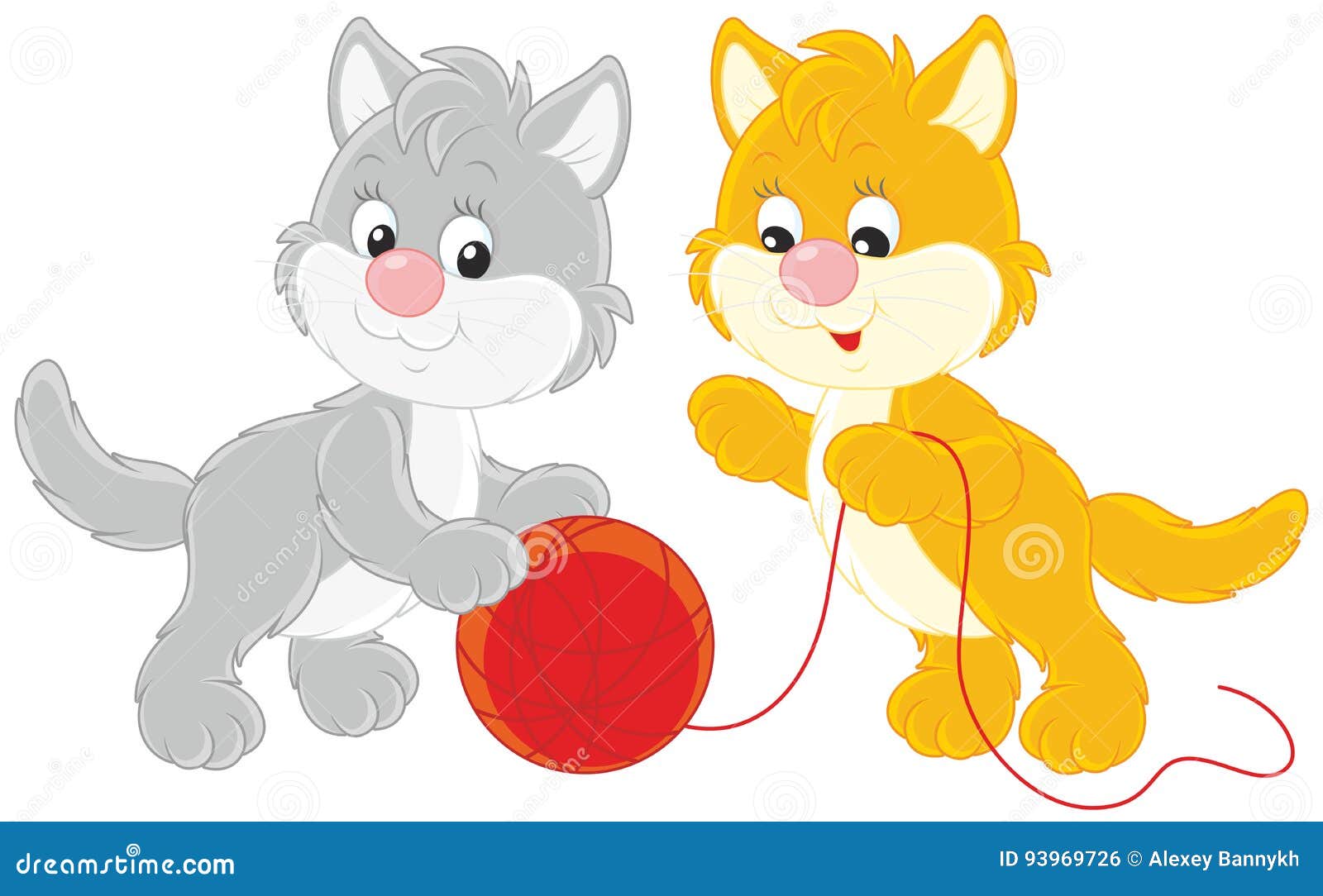 Little kittens playing stock vector. Illustration of clip - 93969726