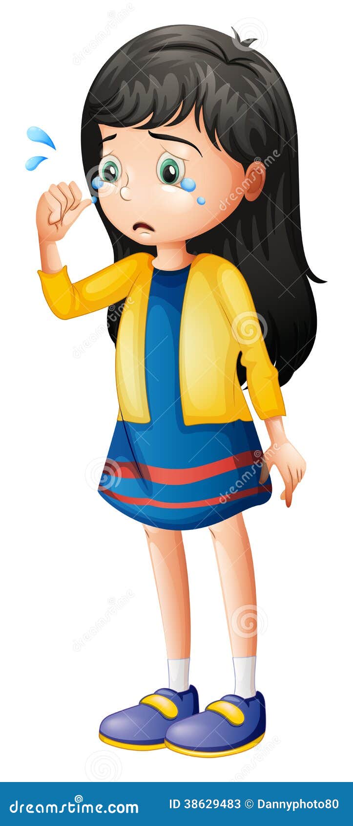 Crying, Teary Cute Emoji Vector Illustration | CartoonDealer.com #144045313