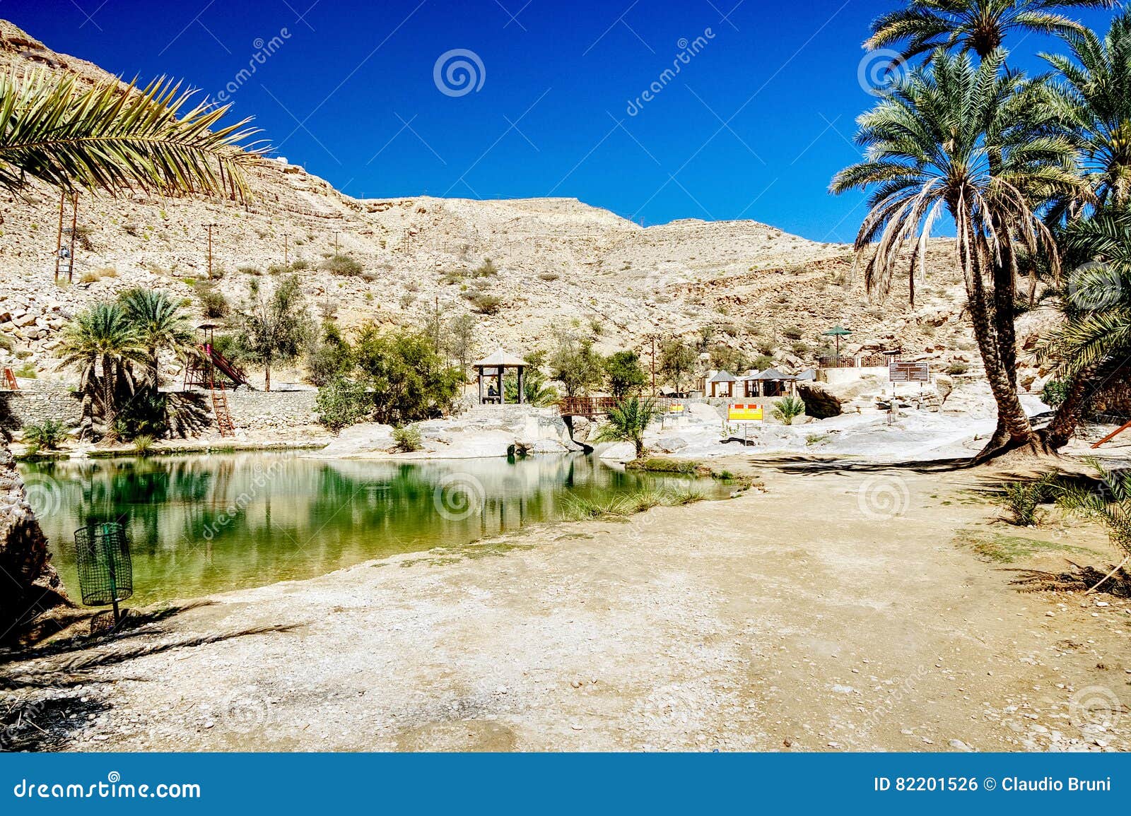 Little Lake in the Desert Oasis - Oman Stock Photo - Image of tourism ...
