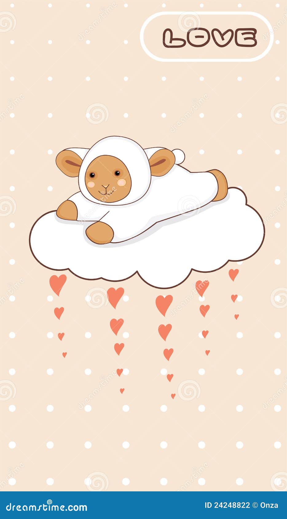 Little lamb on cloud stock vector. Illustration of lamb - 24248822