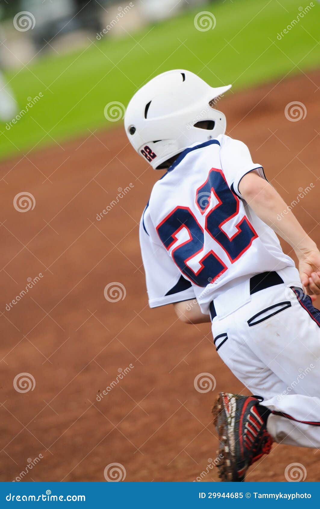 Little League Baseball Player Running Stock Image - Image of youth ...