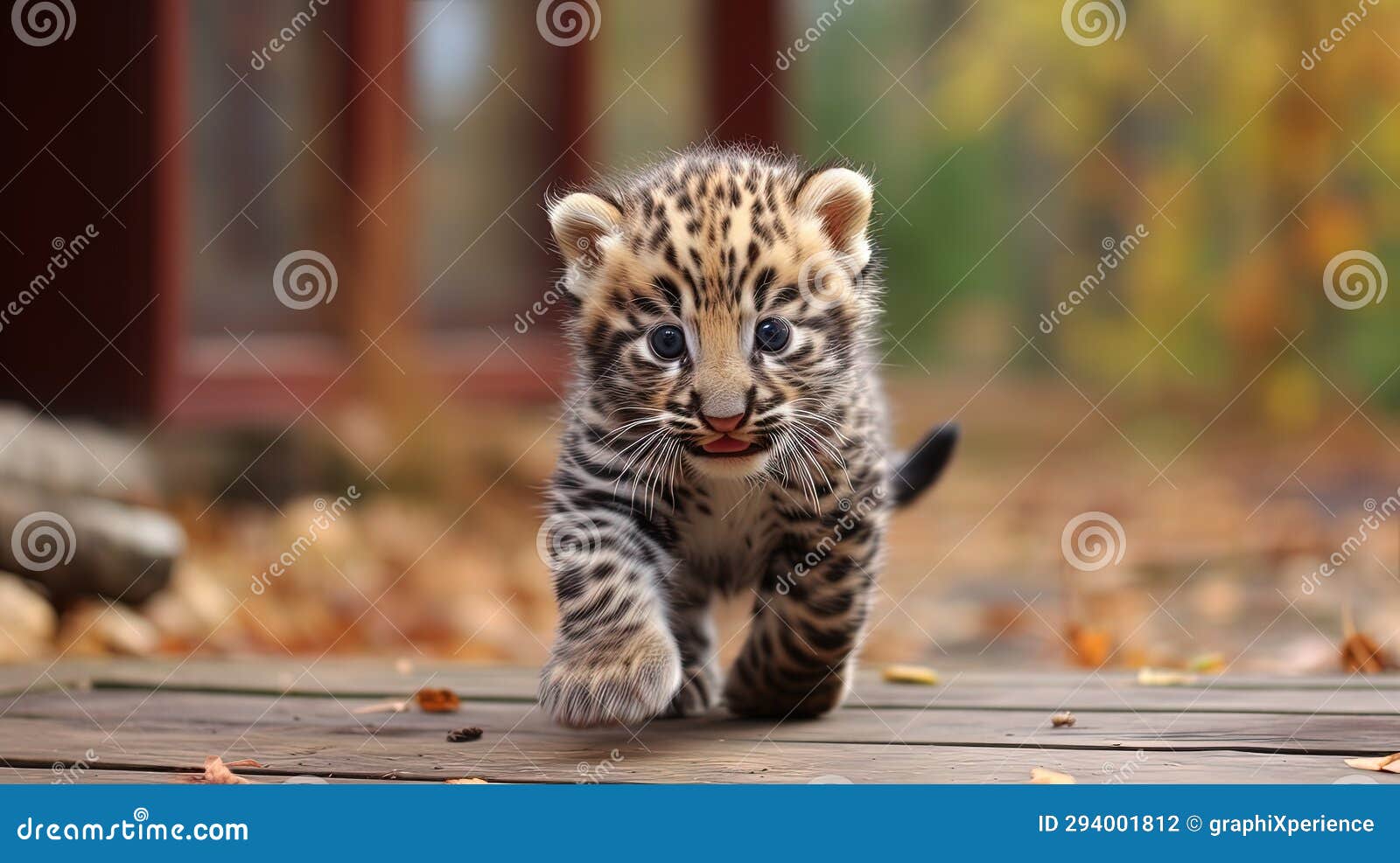 Little Leopard Cub Having Fun Stock Illustration - Illustration of ...