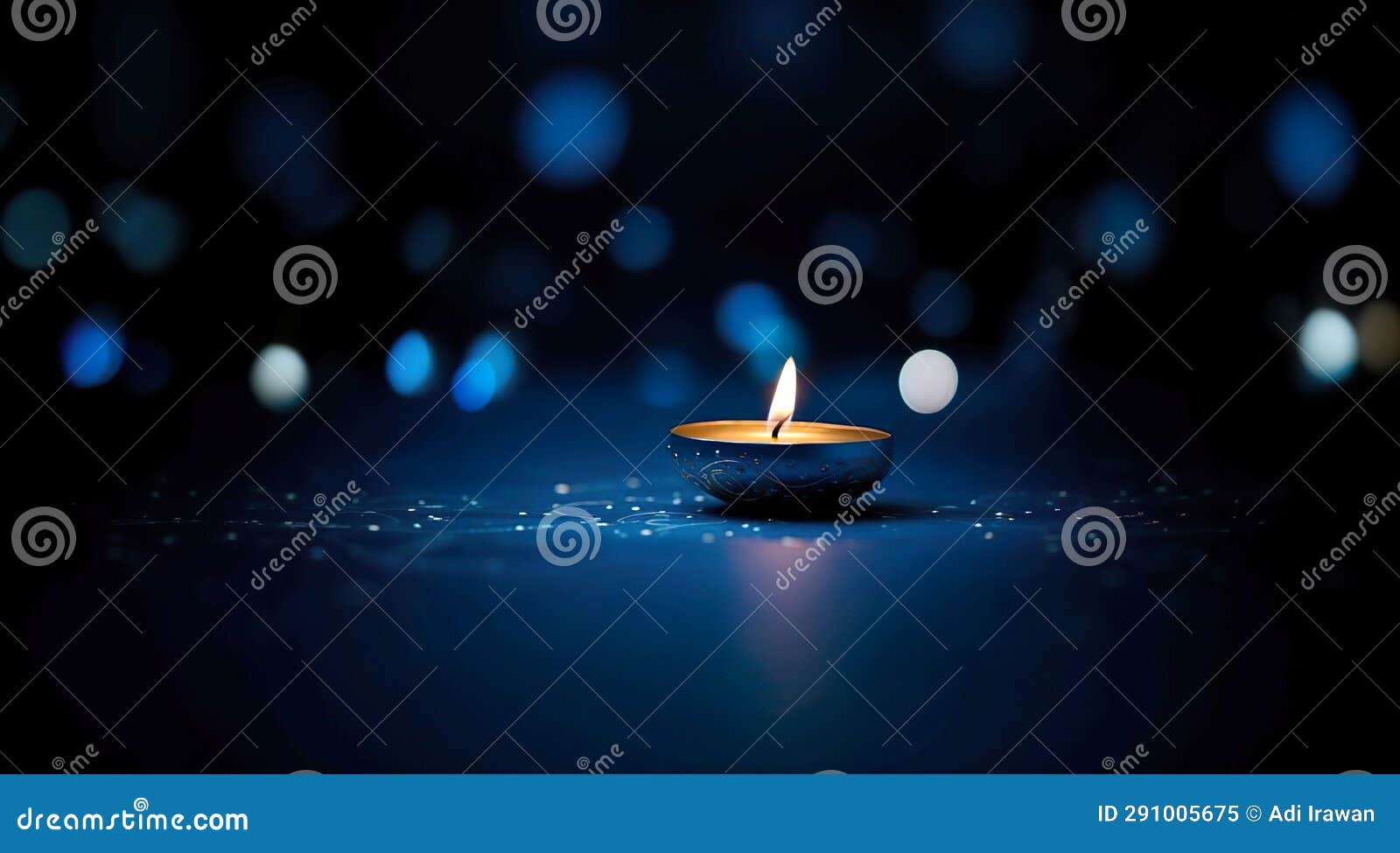A Little Light of Candle with Blue Background Stock Illustration ...