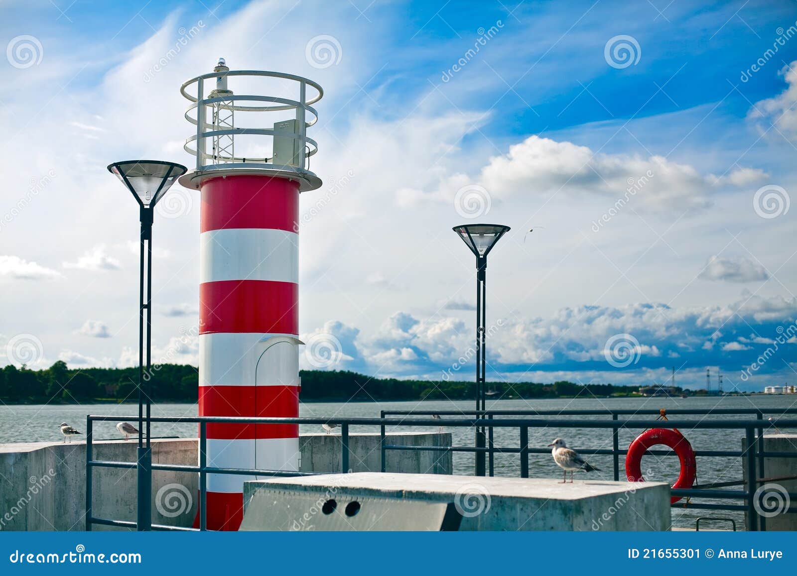 Little Lighthouse stock image. Image of nautical, pier - 21655301