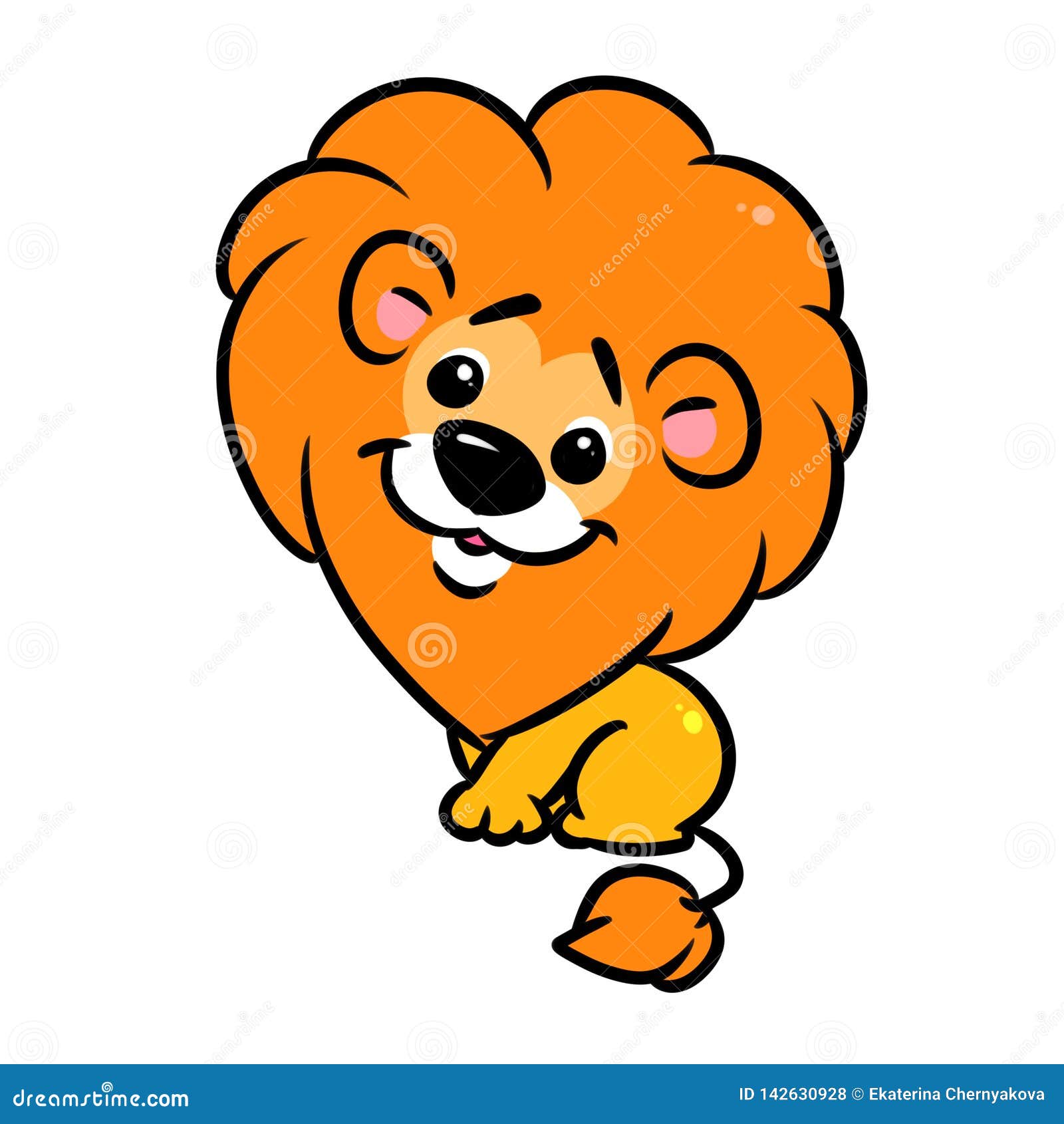 Little Lion Cartoon Illustration Stock Illustration - Illustration of ...