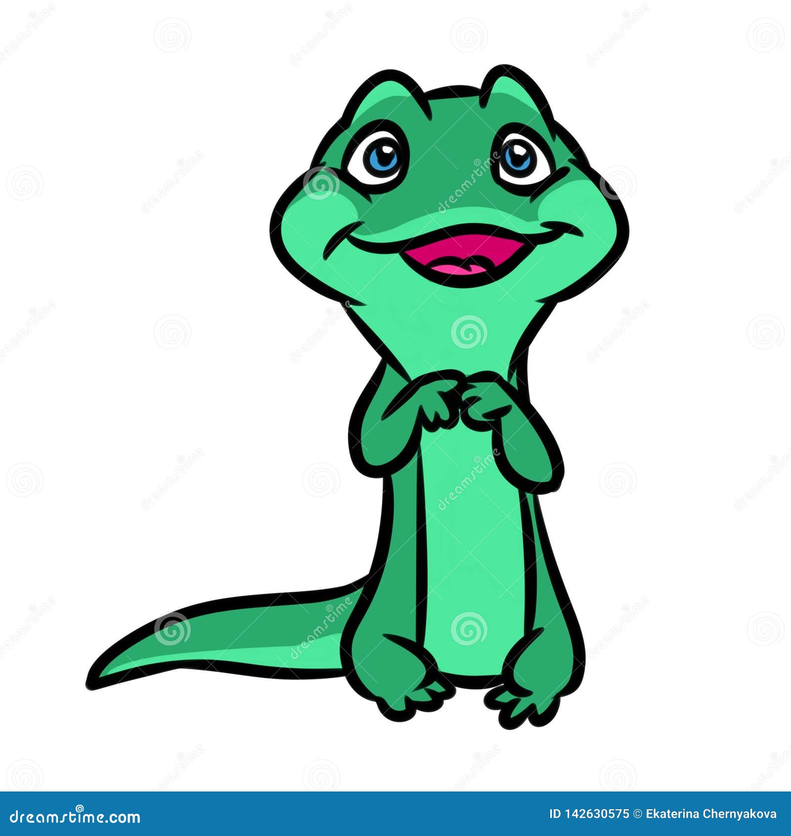 Little Lizard Cartoon Illustration Stock Illustration - Illustration of ...