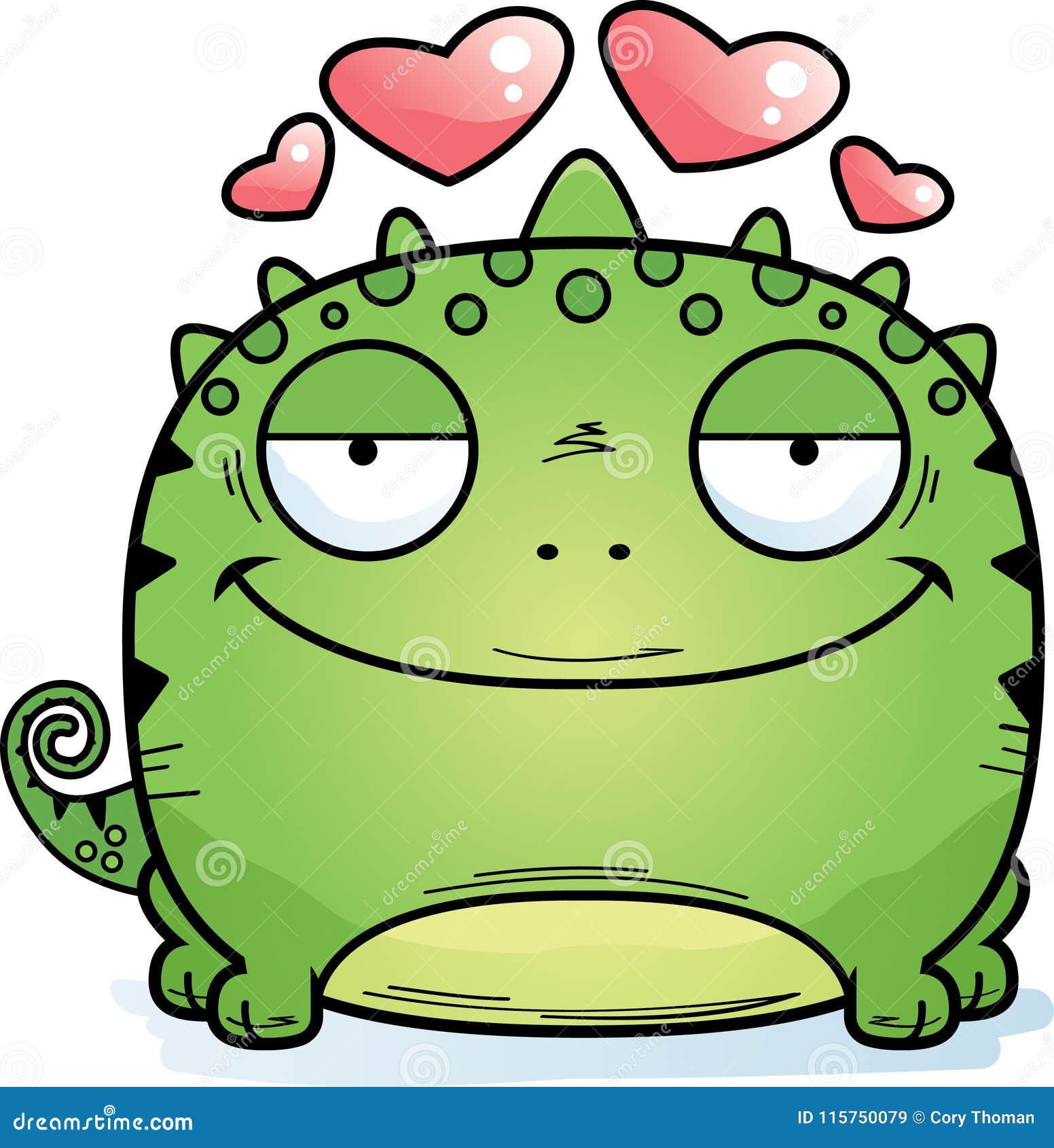 Little Lizard in Love stock vector. Illustration of hearts - 115750079