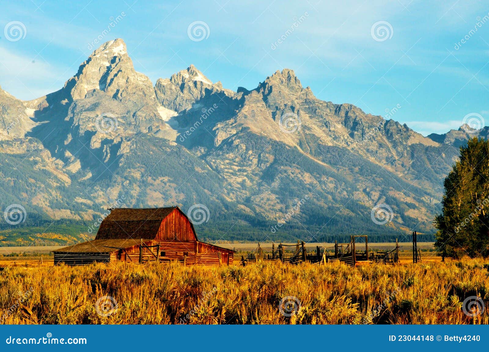 Little Log Barn in with Mountains As a Backdrop Stock Photo - Image of ...