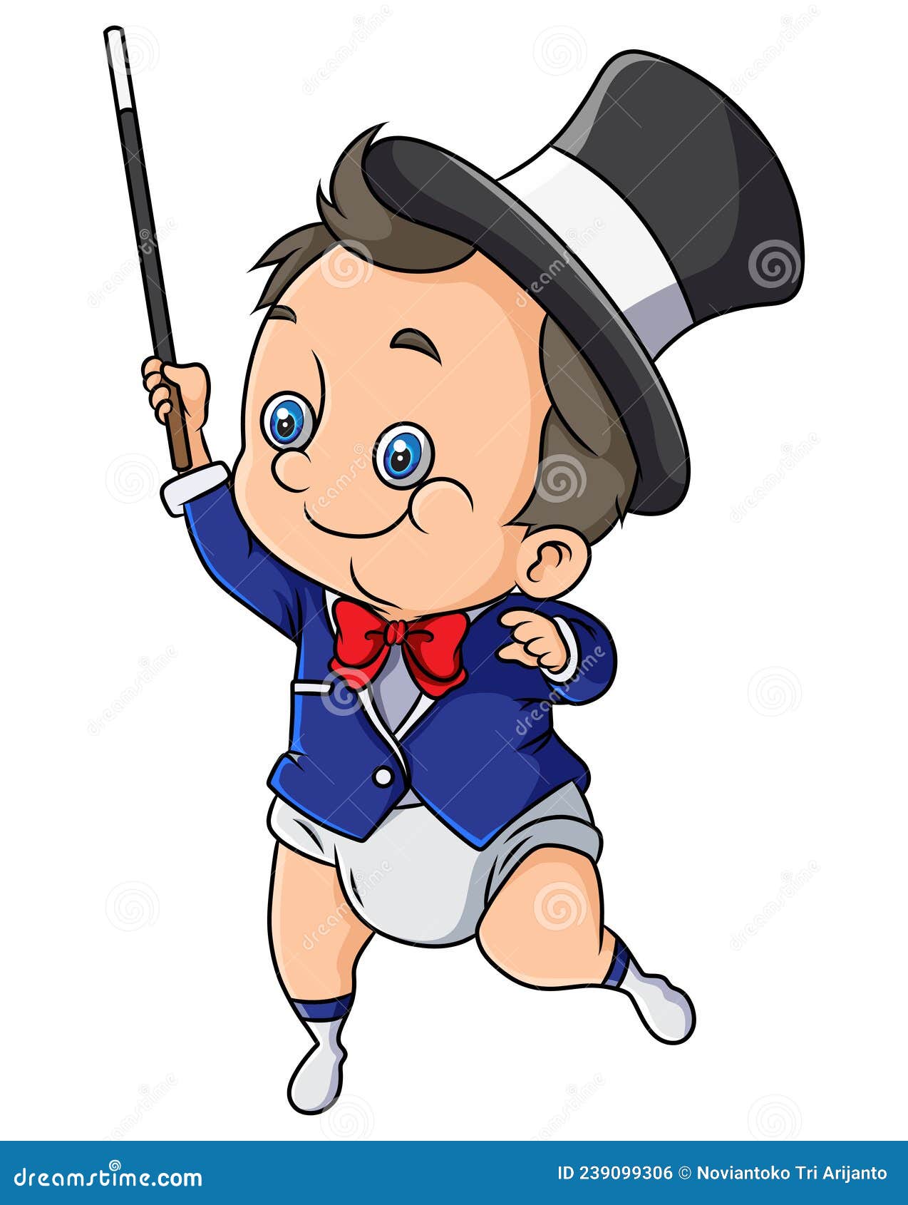 The Little Magician Boy is Doing the Magic with the Wand Stock Vector ...