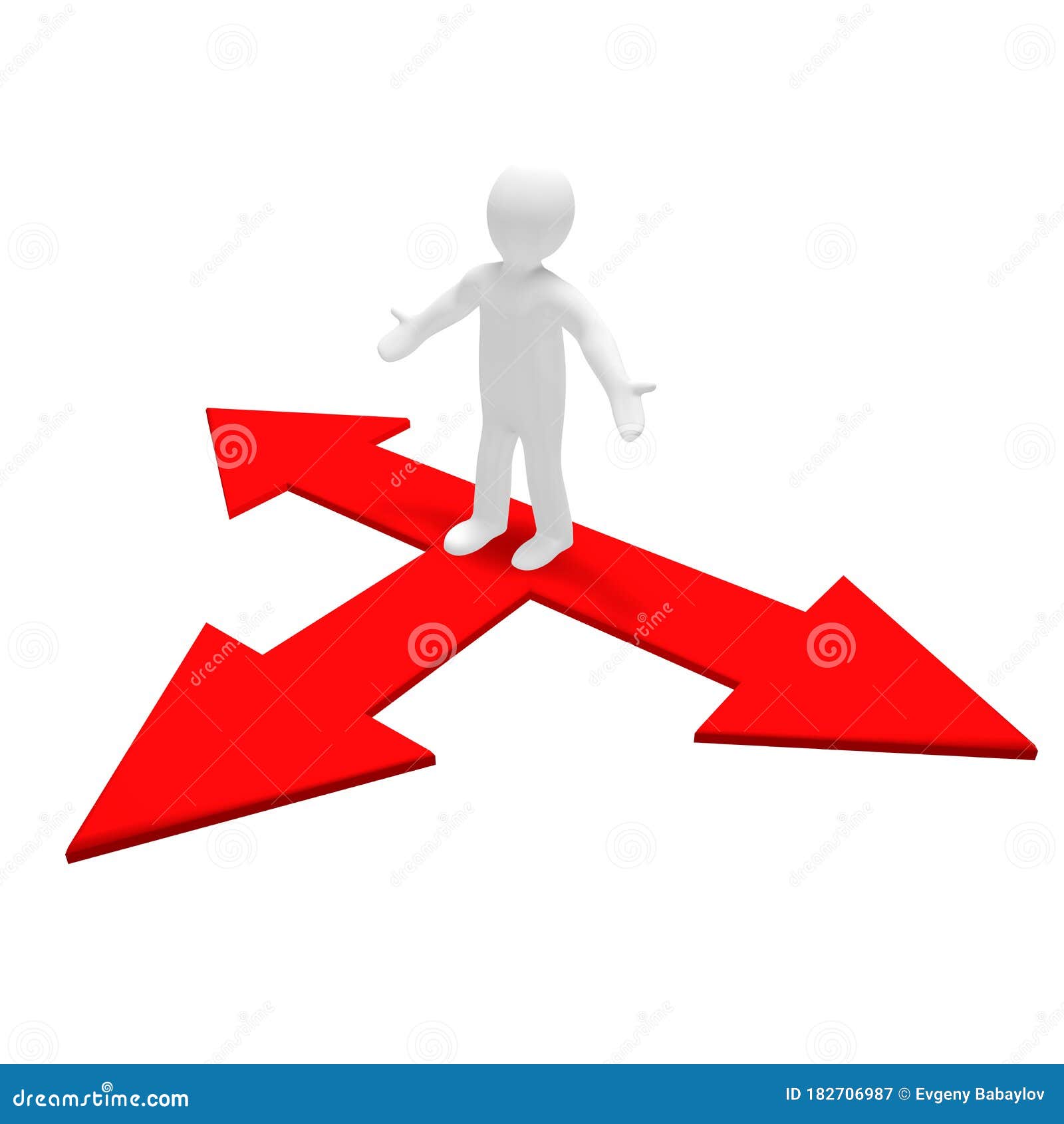 Little Man Choice of Direction Stock Illustration - Illustration of ...