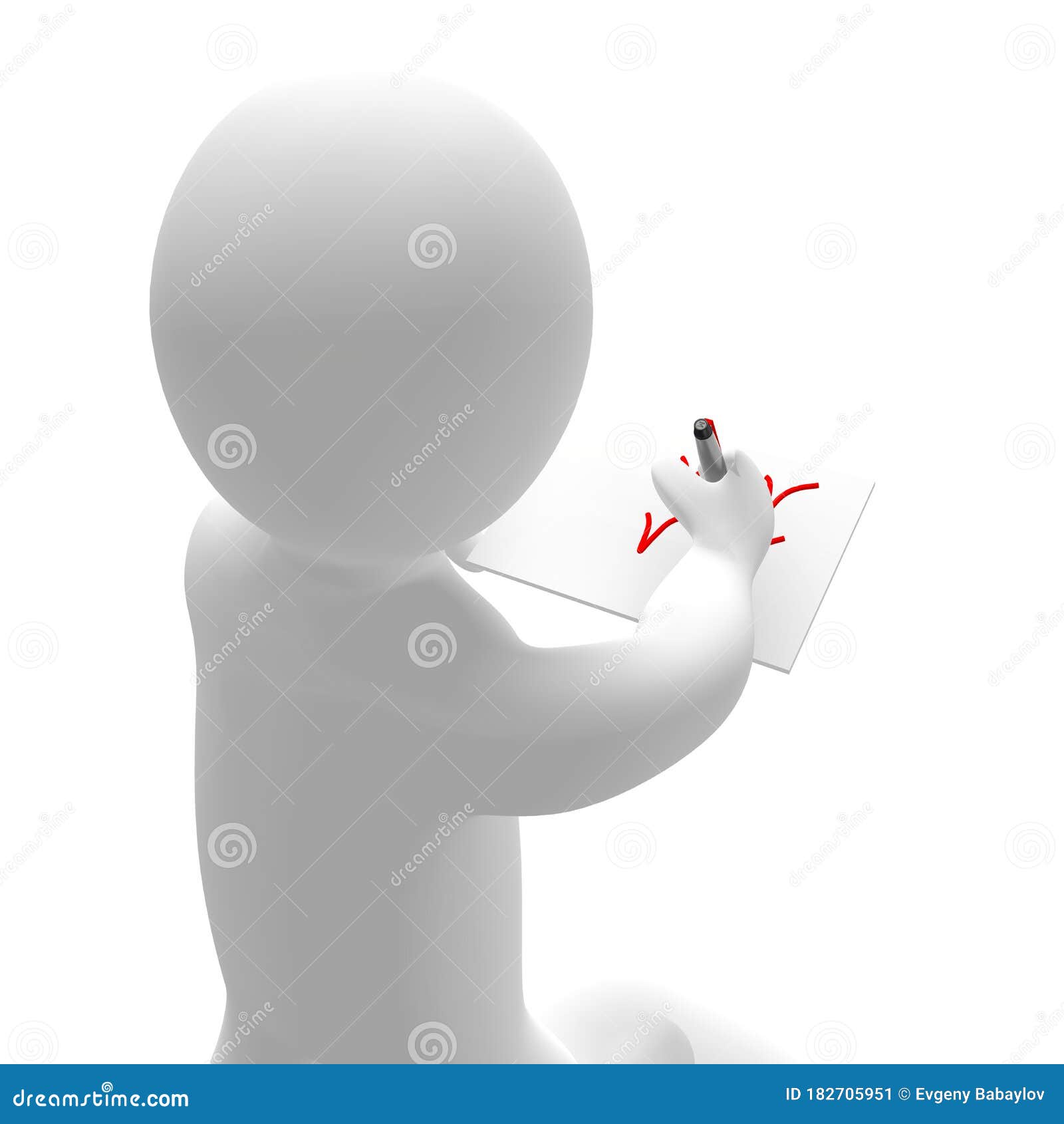 Little Man Makes Notes in a Notebook Stock Illustration - Illustration ...
