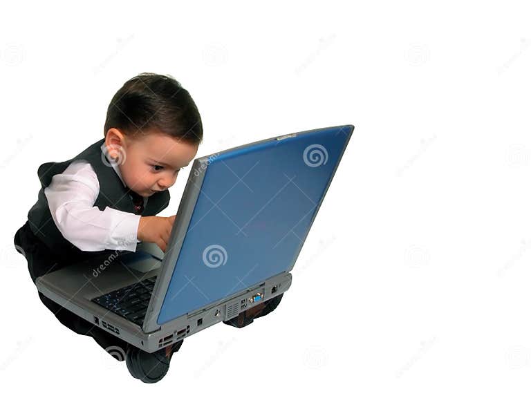 Little Man Series: Checking Email? Stock Photo - Image of business ...