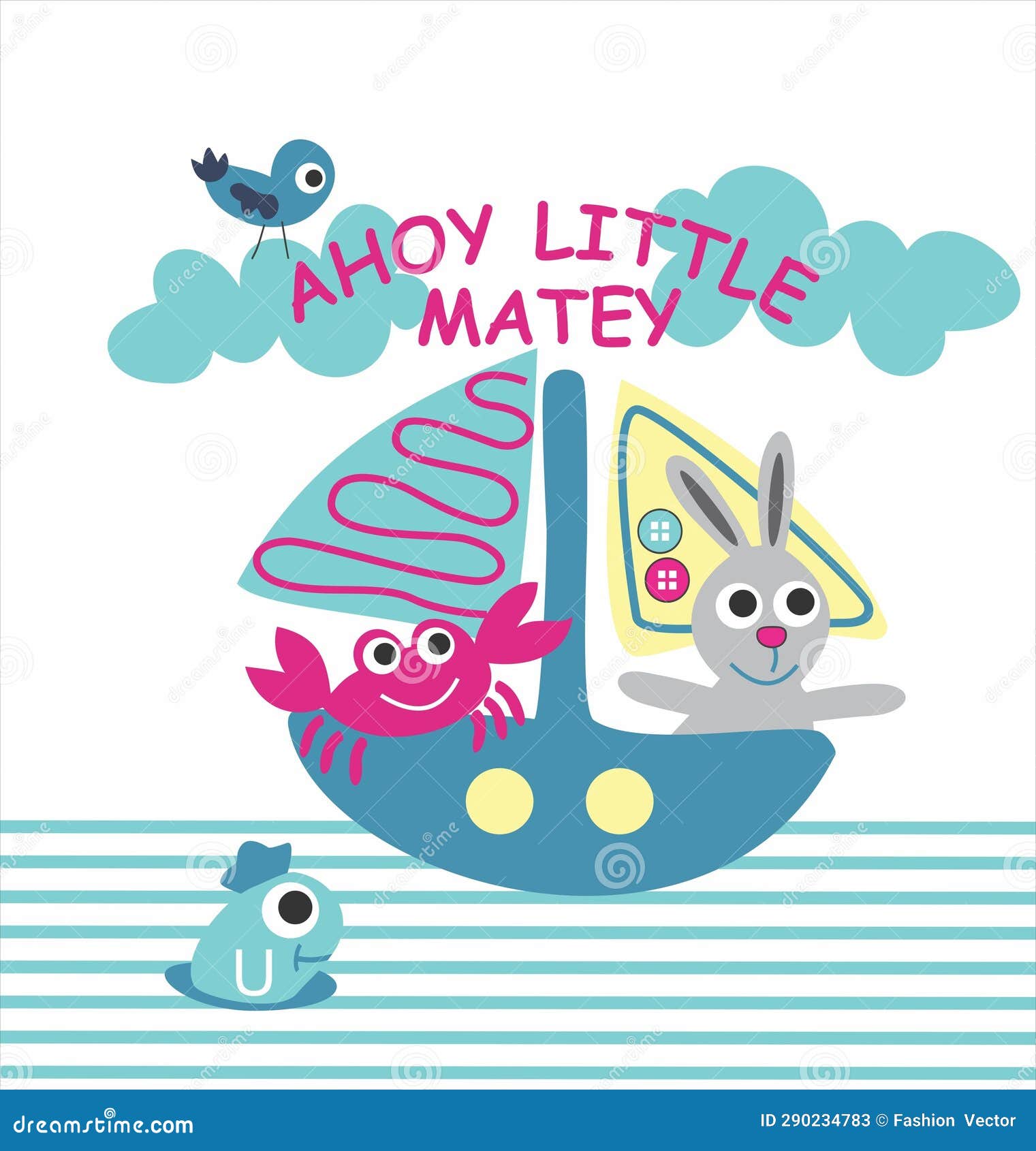 Little Matey Summer T Shirt Print Vector Stock Vector - Illustration of ...