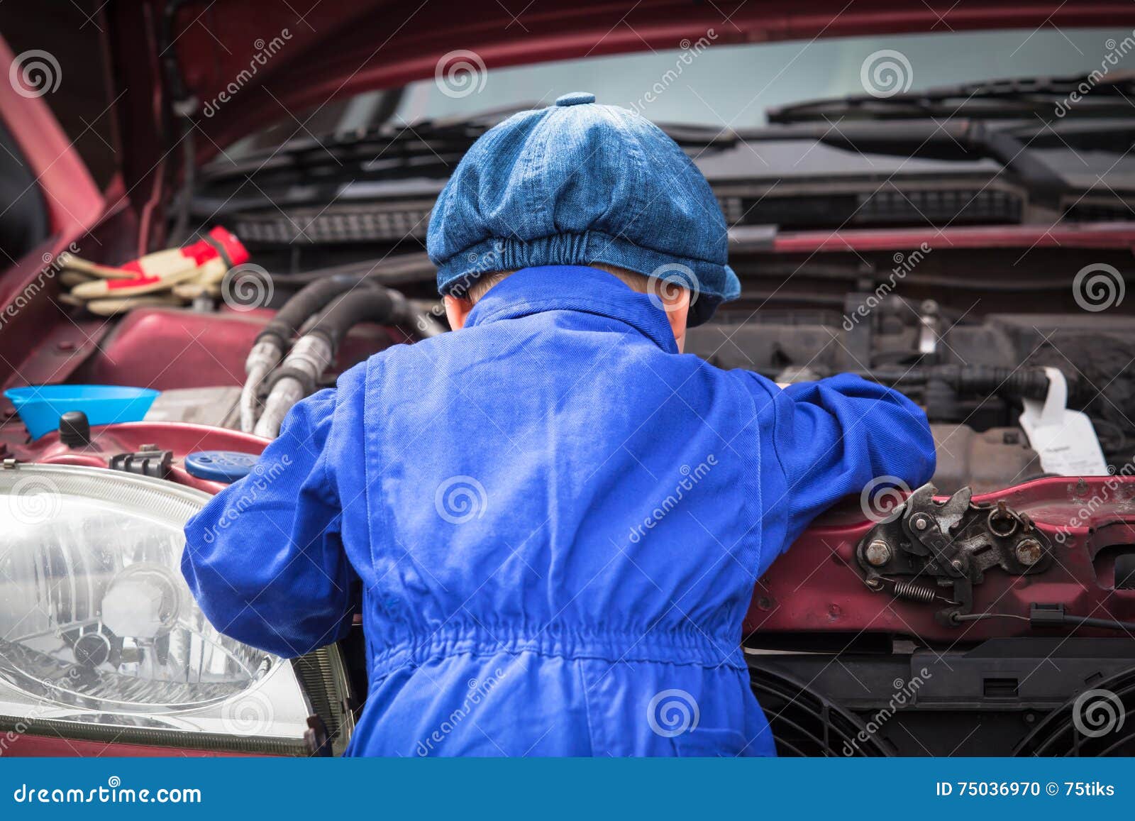 Little Mechanic Boy stock photo. Image of ingenious, business - 75036970