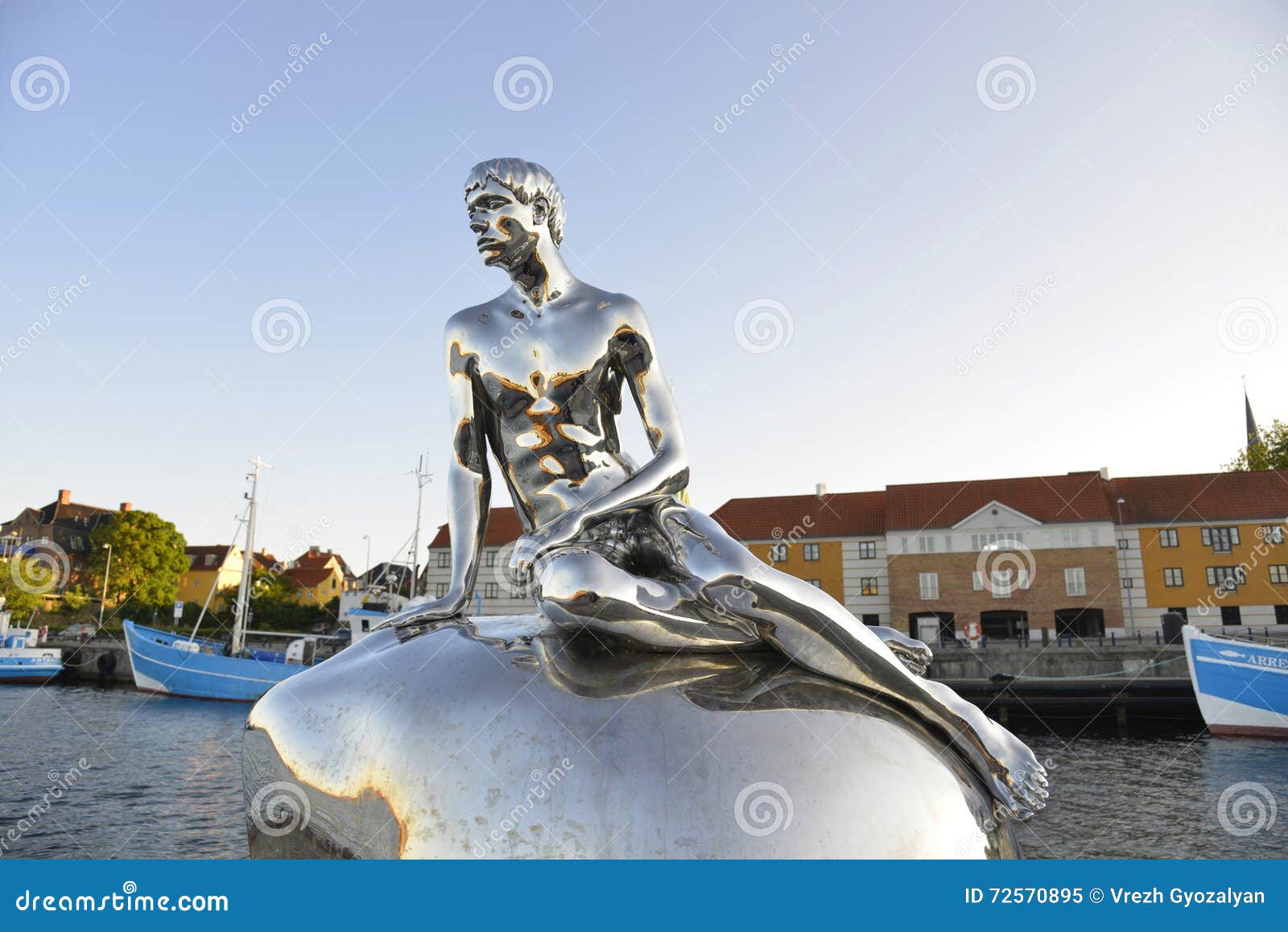 The Little Merman Statue Denmark Helsingor Editorial Image - Image of ...