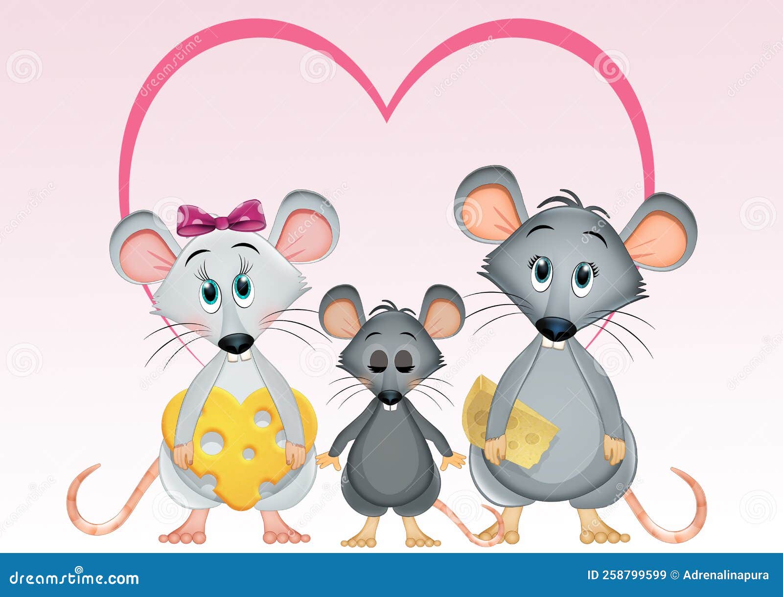 Little Mice Family Illustration Stock Illustration - Illustration of ...