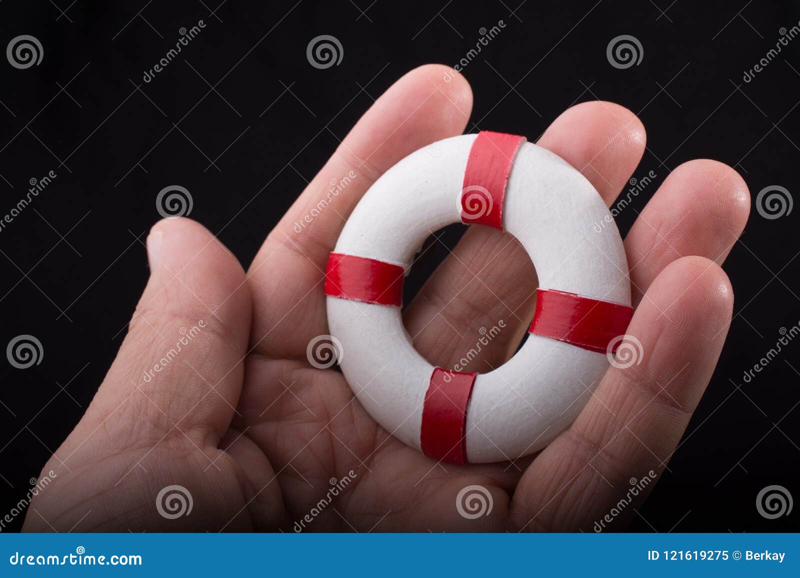 Little Model Life Preserver in Hand Stock Image - Image of protection ...