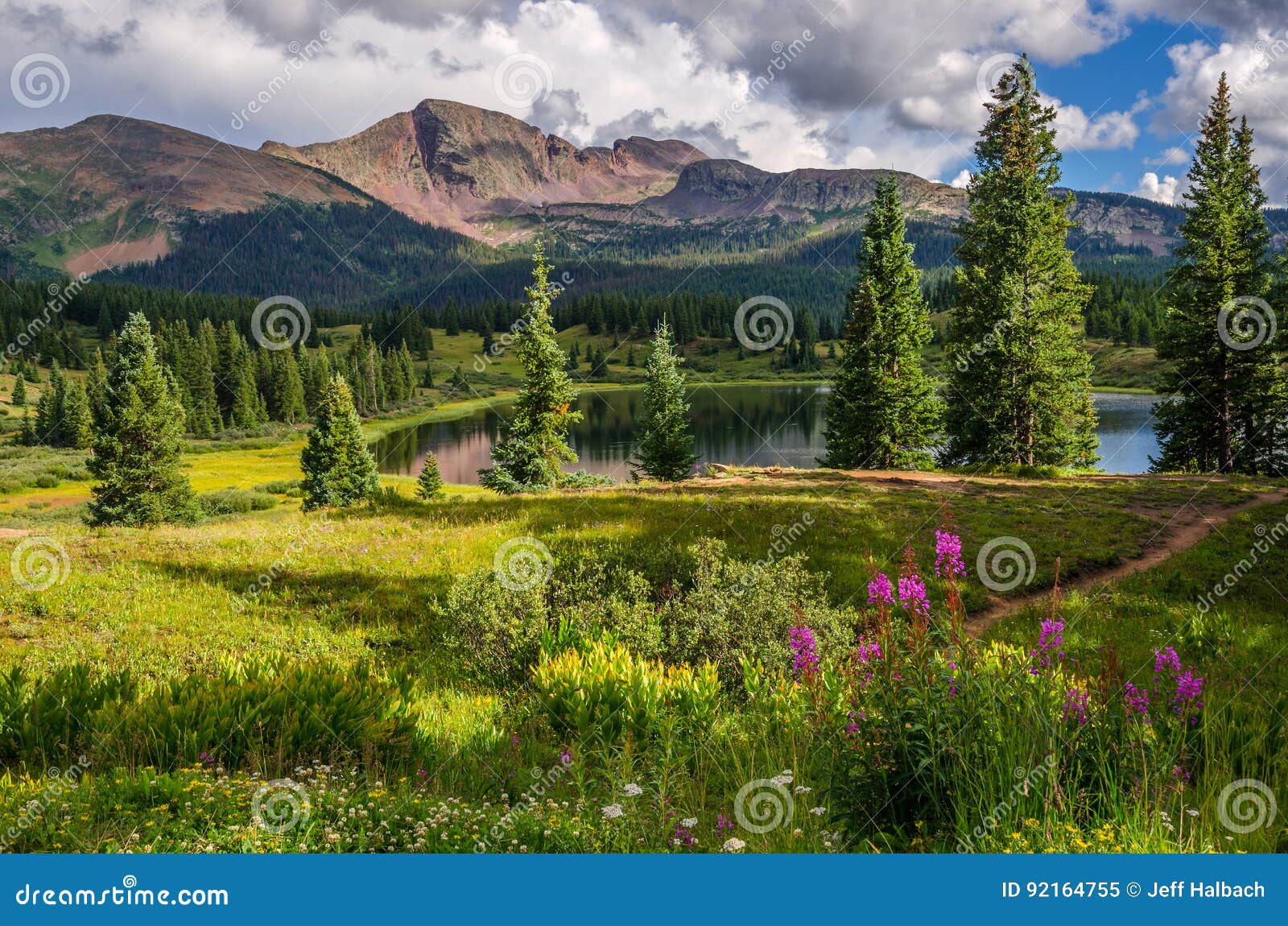 Little Molas Lake stock image. Image of butte, boulders - 92164755