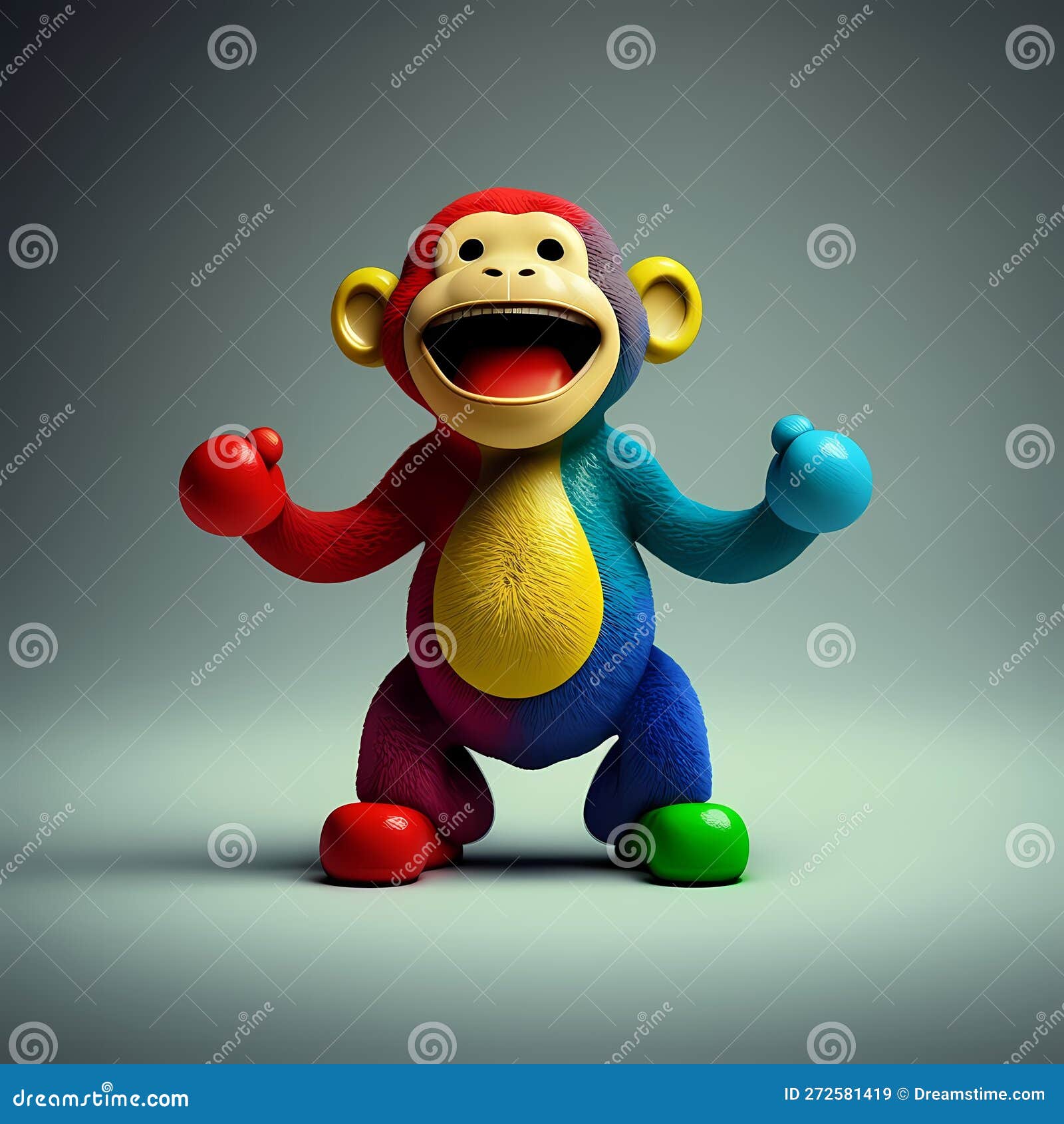 Little Monkey Cartoon. Generative AI Stock Illustration - Illustration ...