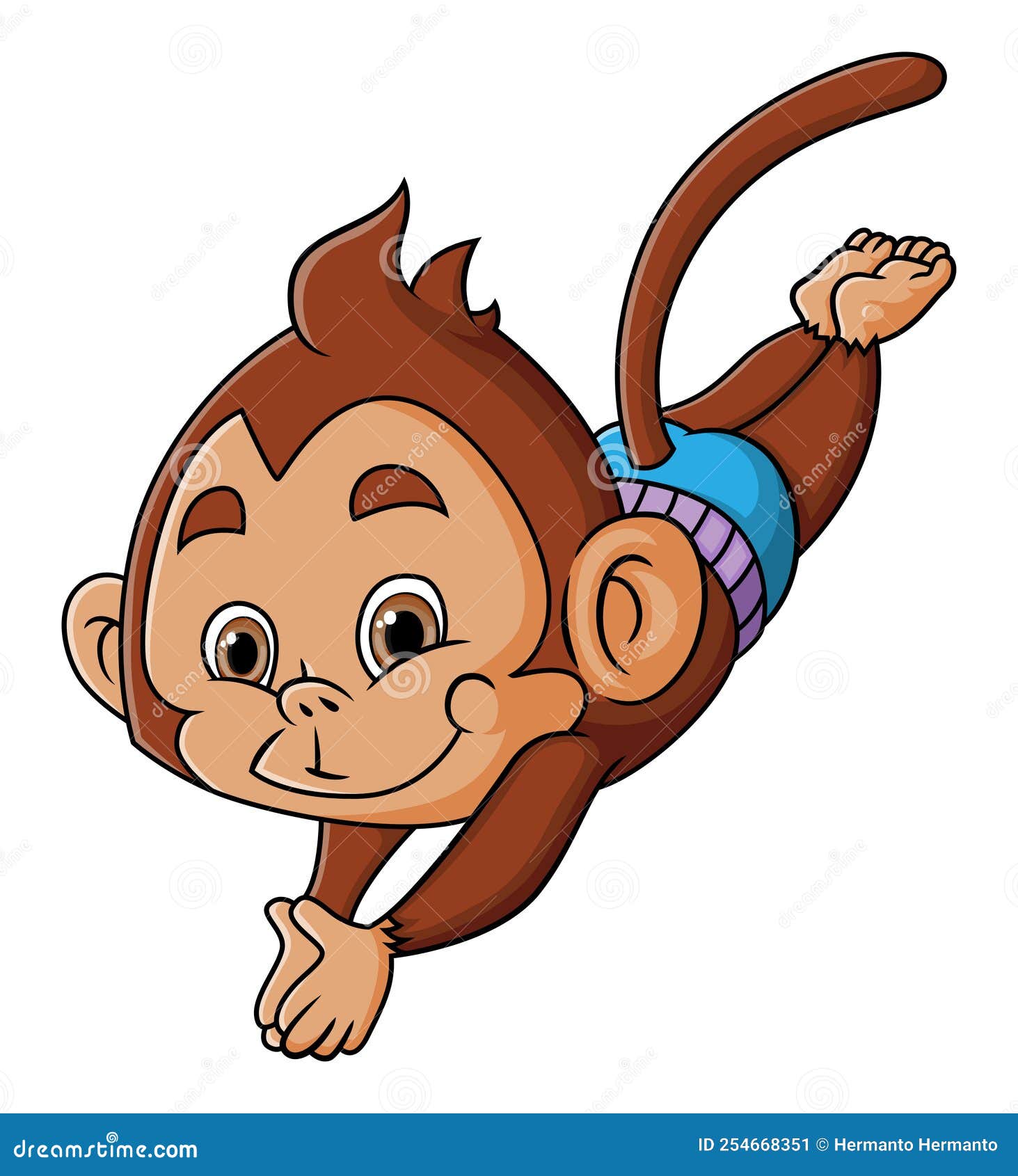 A Chimpanzee Swimming In Water. Underwater Image Stock Photography ...