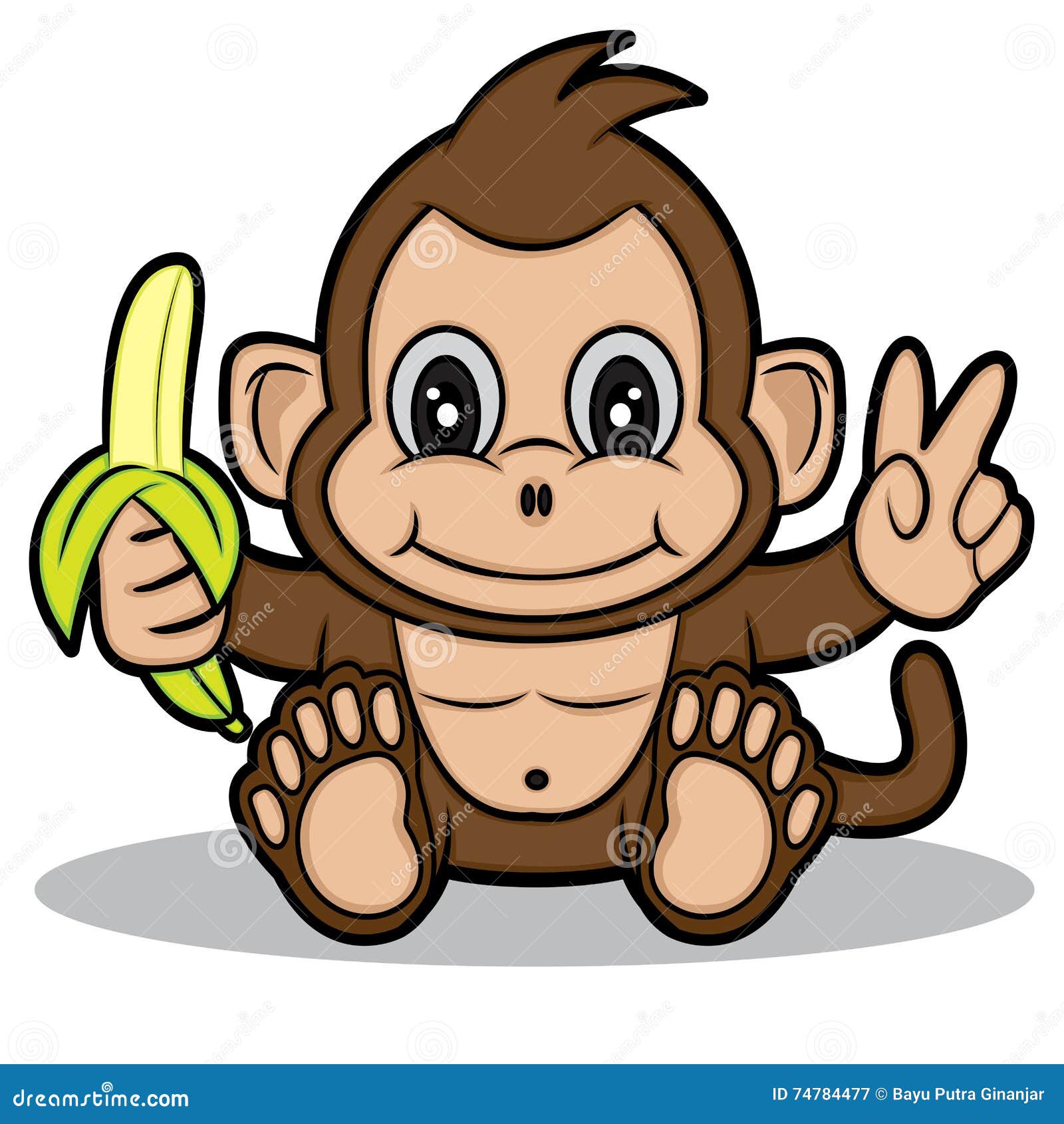 Little Monkey stock vector. Illustration of monkey, mammal - 74784477
